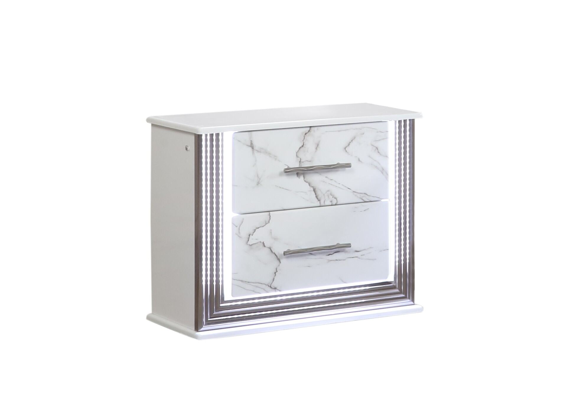 Bedside Nightstands, Desire Nightstand - Marble-Inspired Drawer Fronts ...