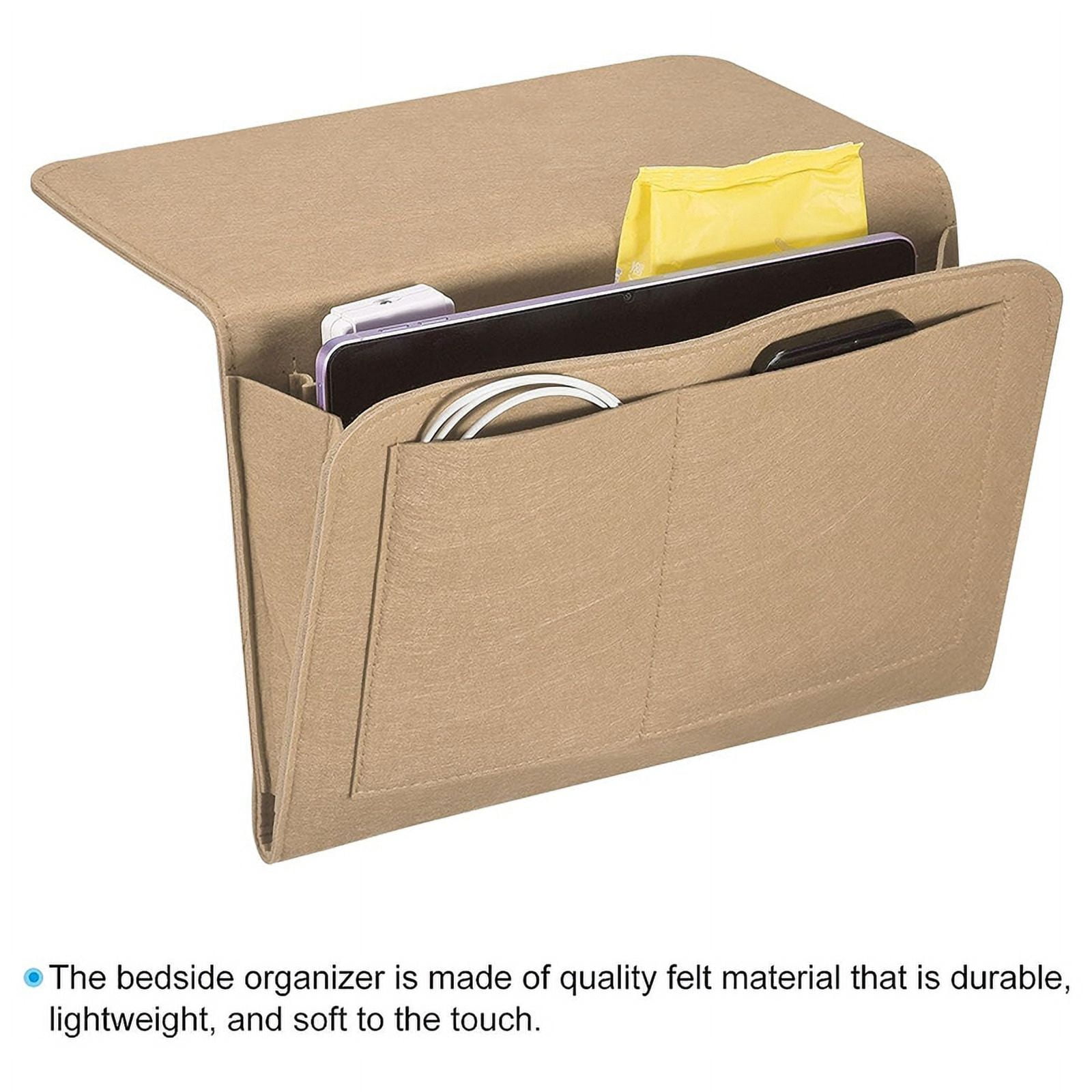 Bedside Organizer, Bed Bedside Organizer Hanging 5 Pocket Soft Felt Bed ...