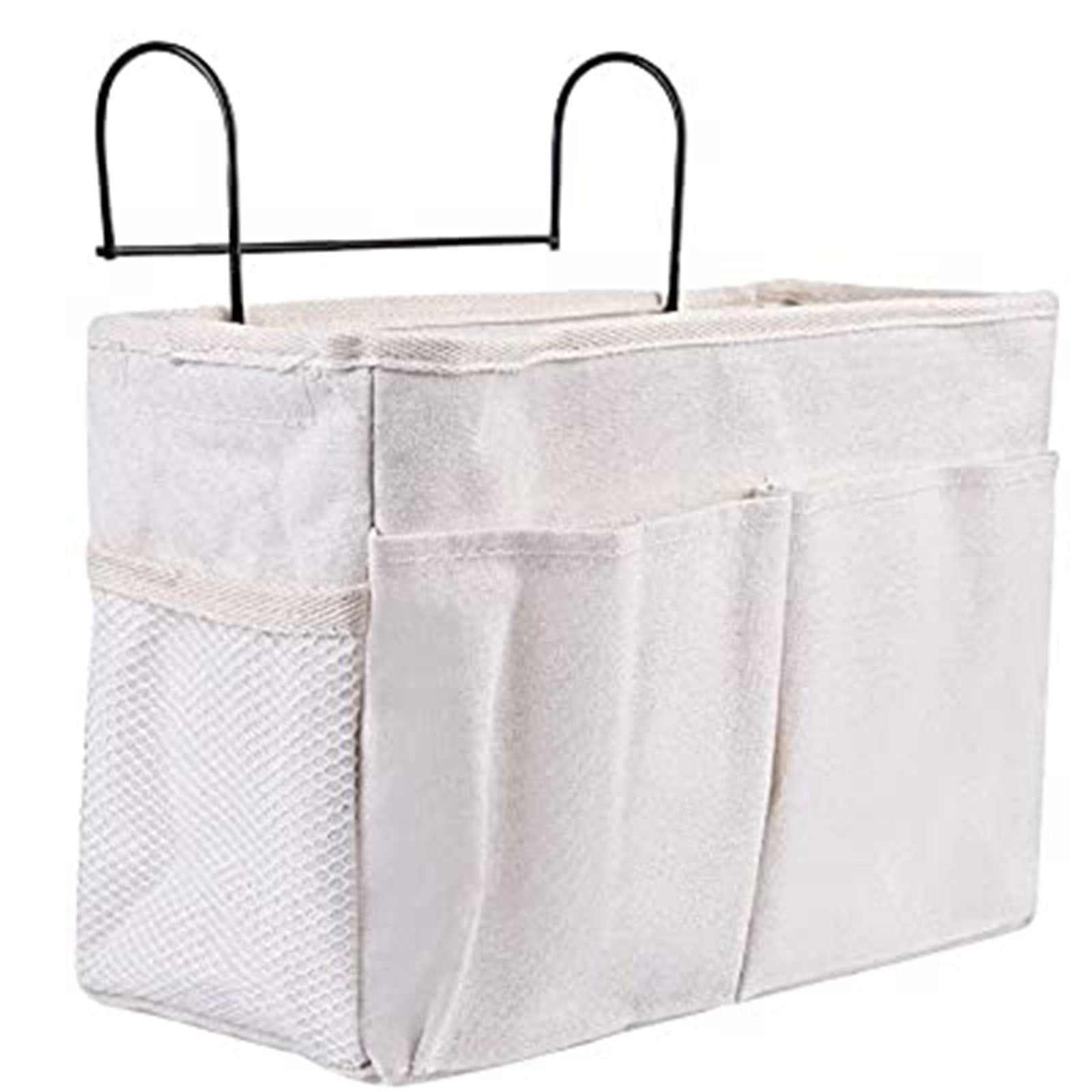 Bedside Organizer Caddy Hanging with Hook, Bed Storage Pocket for Dorm ...