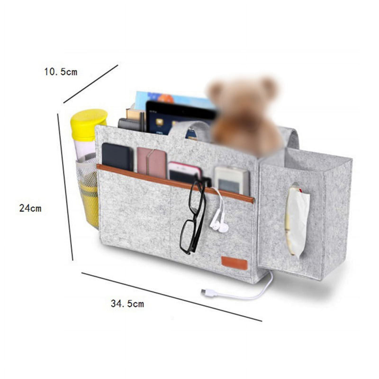 Bedside Organizer, Felt Bed Storage Caddy With Tissue Box And Water ...