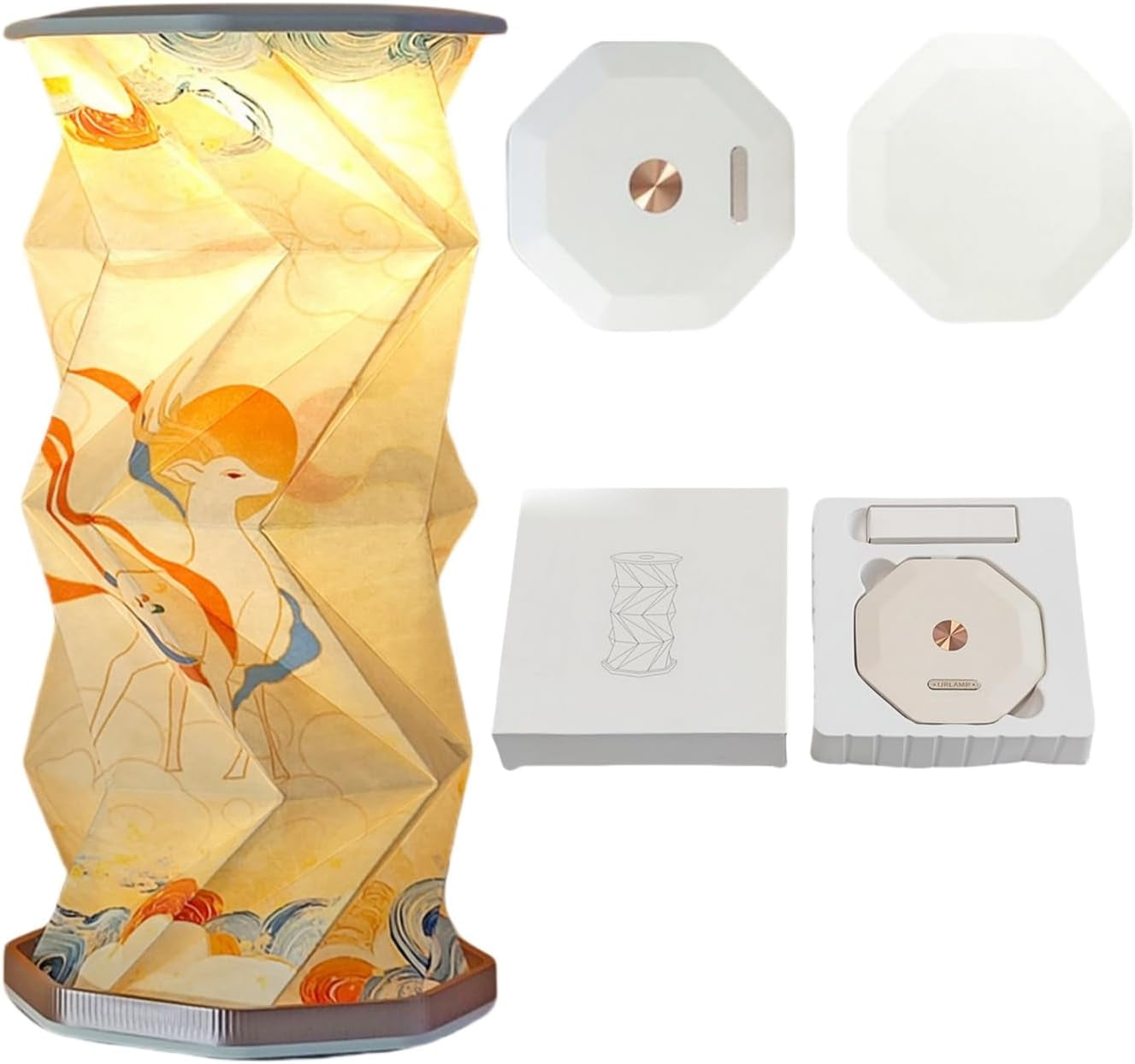 Bedside Rotating Foldable Portable Paper Lamp,USB Rechargeable Folding ...
