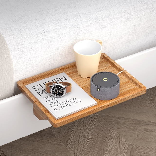 Bedside Shelf Bamboo Nightstand Tray for Bunk Bed Bedside Table Pezin ...