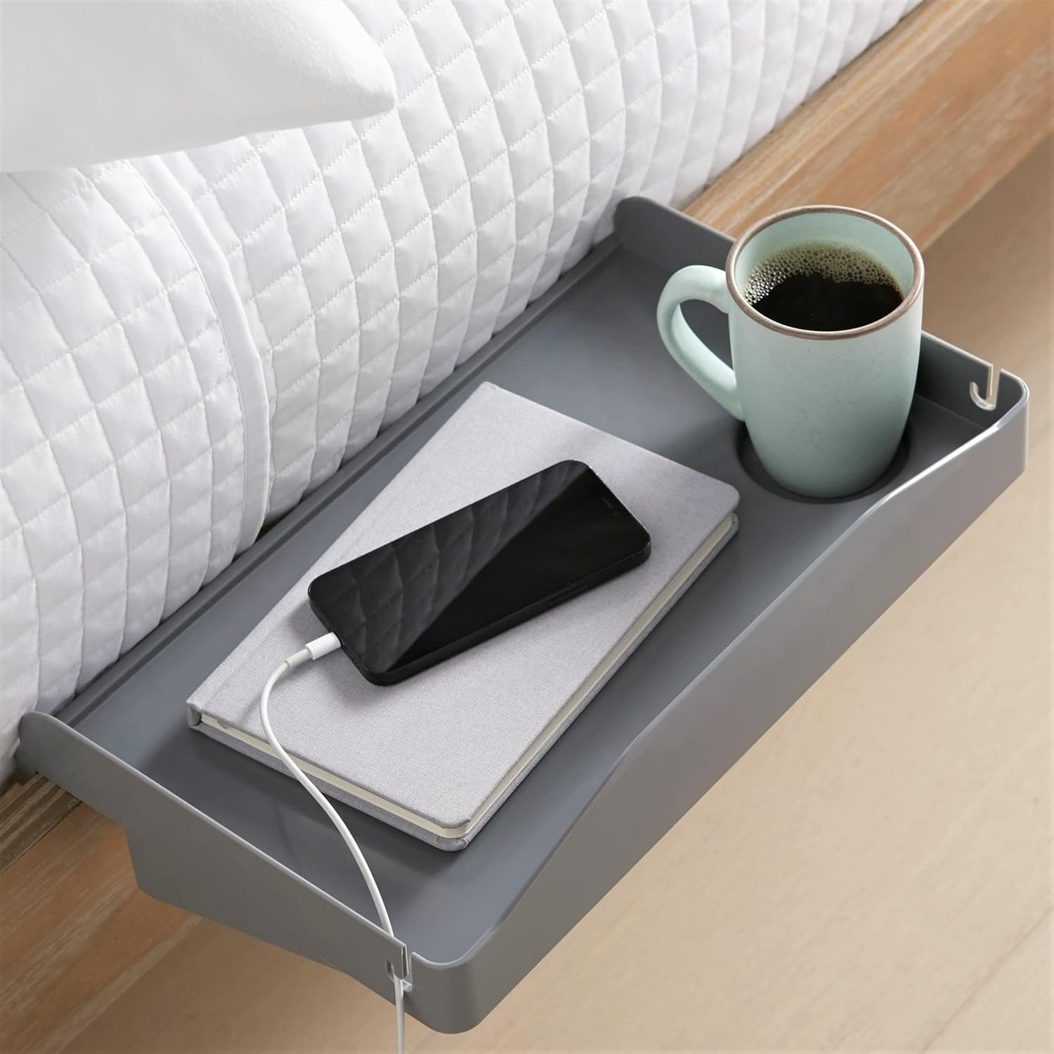 Bedside Shelf for Bed, College Dorm Room, Bunk Bed Shelf/Caddy for Top ...