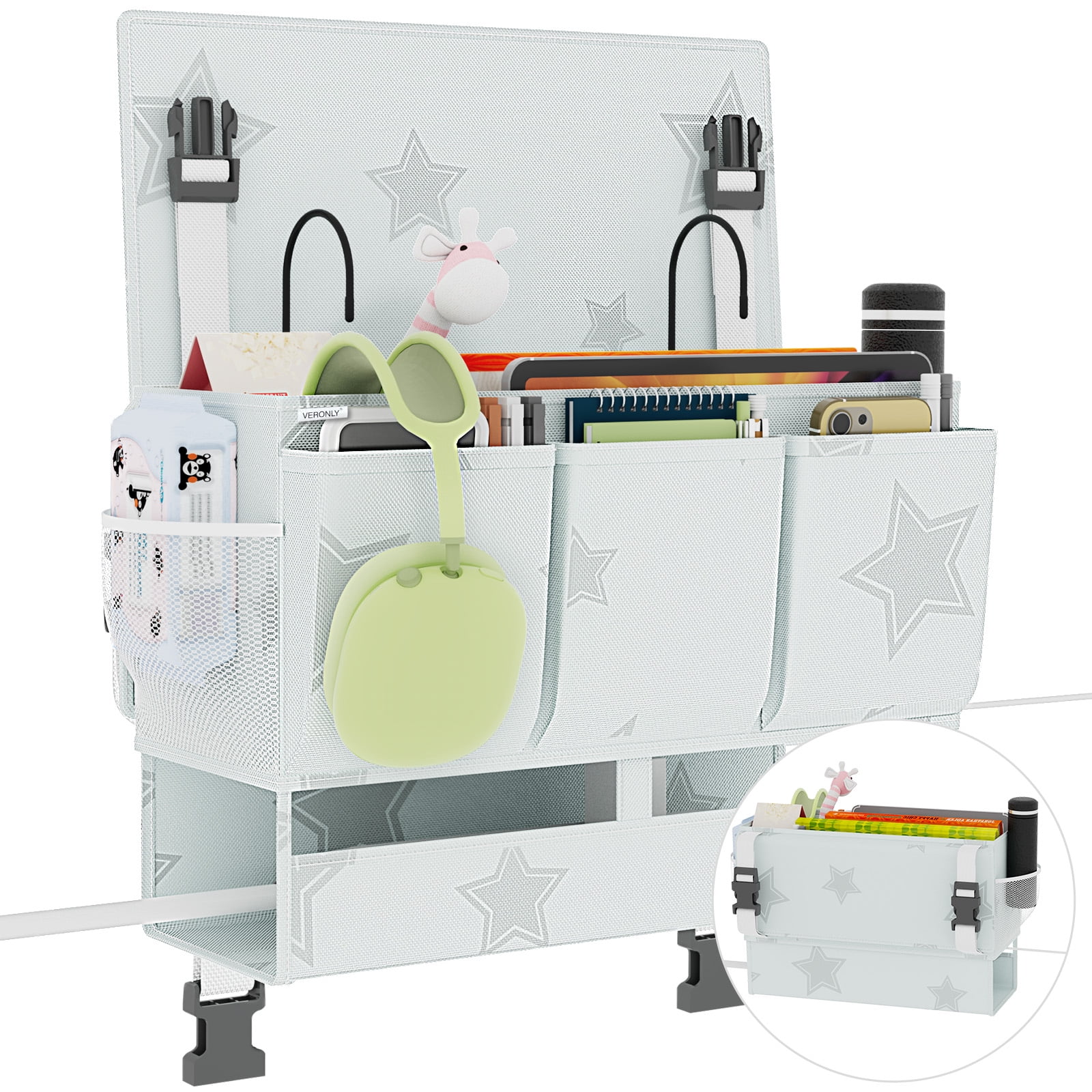 Bedside Storage Caddy,Bedside Hanging Storage Bag for Dorm Rooms Book ...