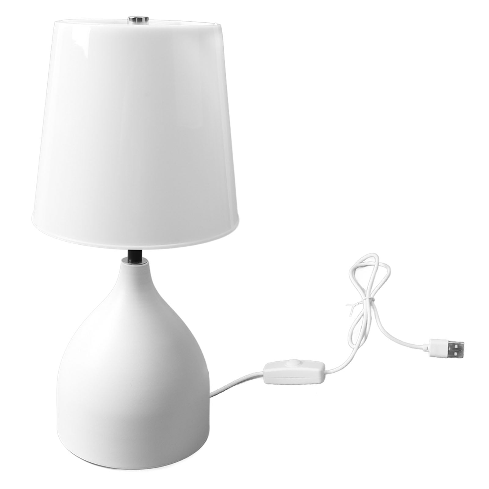 Bedside Table Lamp 5V Dimmer Touch Switch White Nightstand Lamp for ...