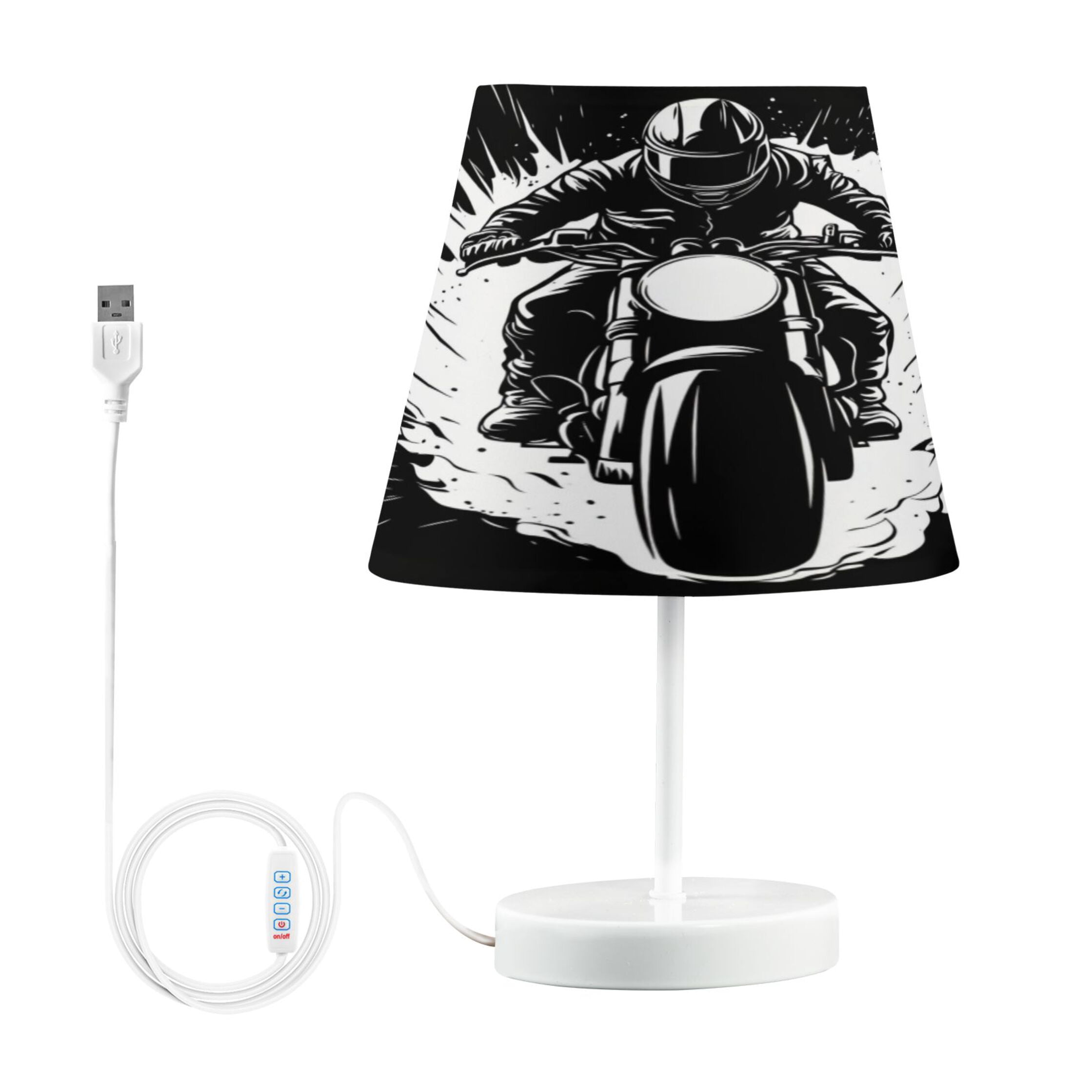 Bedside Table Lamp, Fully Dimmable Lamp with USB Interface Cable for ...