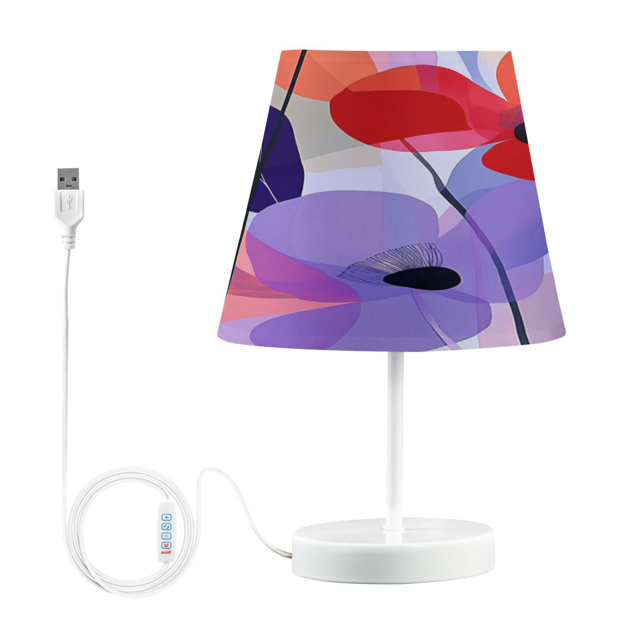Bedside Table Lamp, Fully Dimmable Lamp with USB Interface Cable for ...