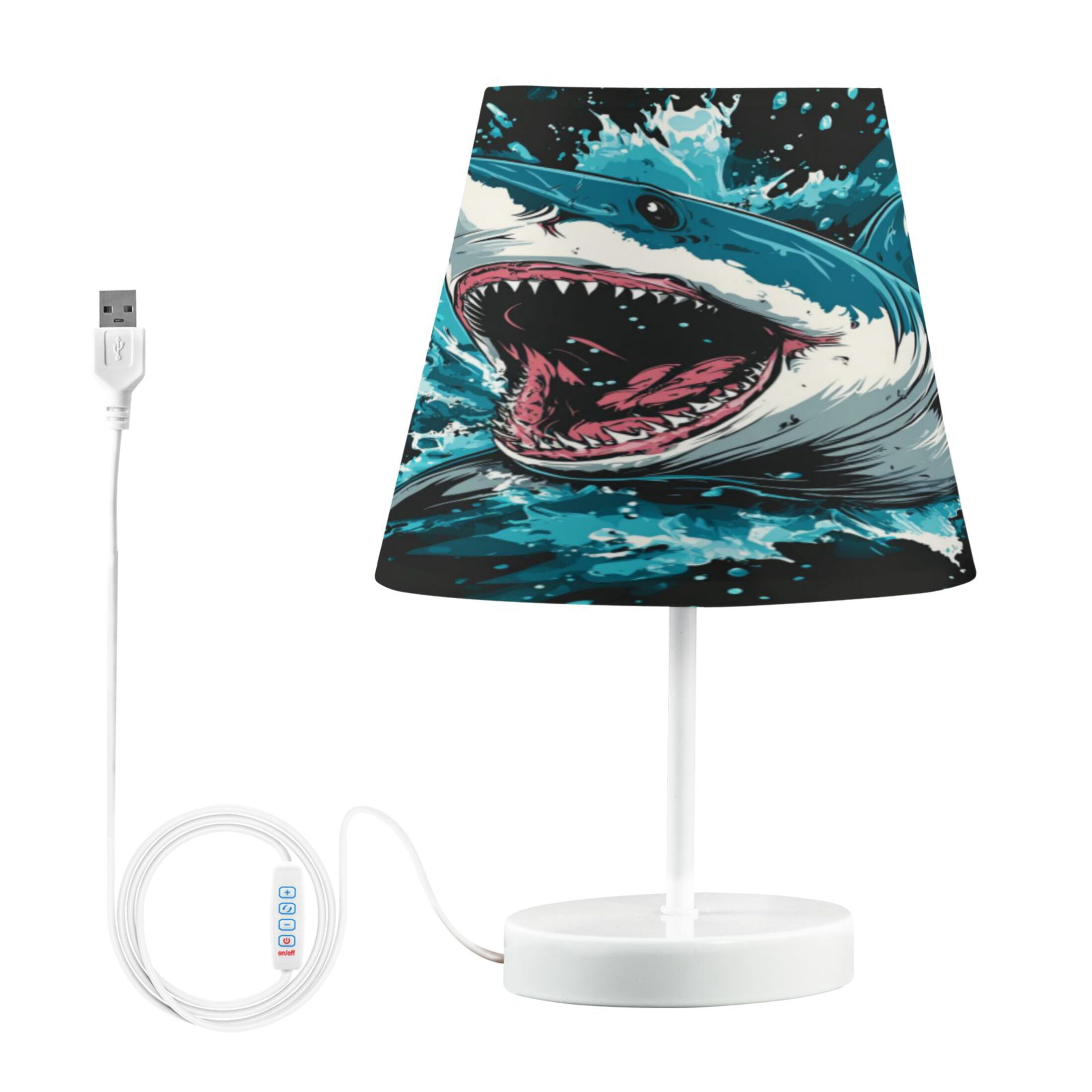 Bedside Table Lamp, Fully Dimmable Lamp with USB Interface Cable for ...