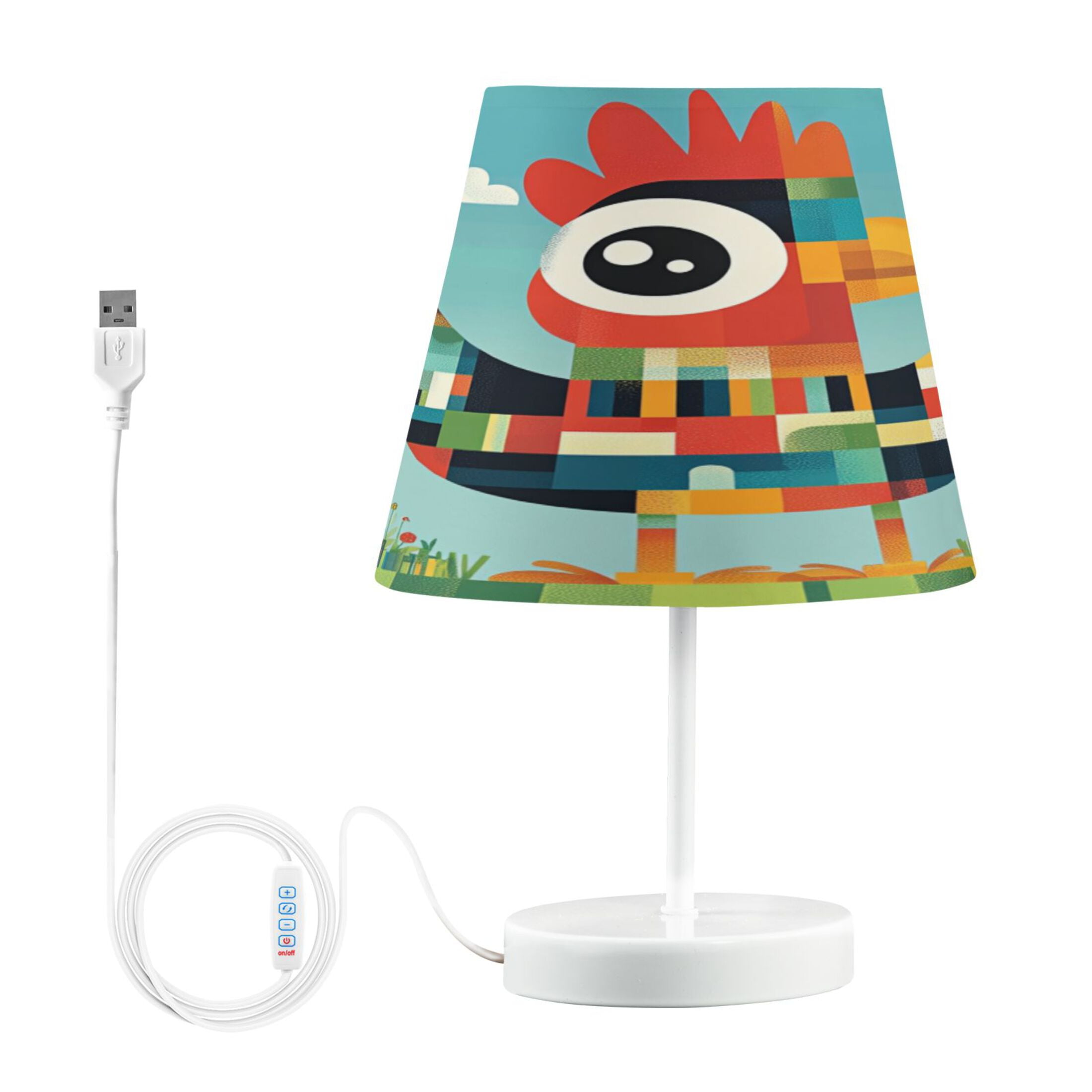 Bedside Table Lamp, Fully Dimmable Lamp with USB Interface Cable for ...