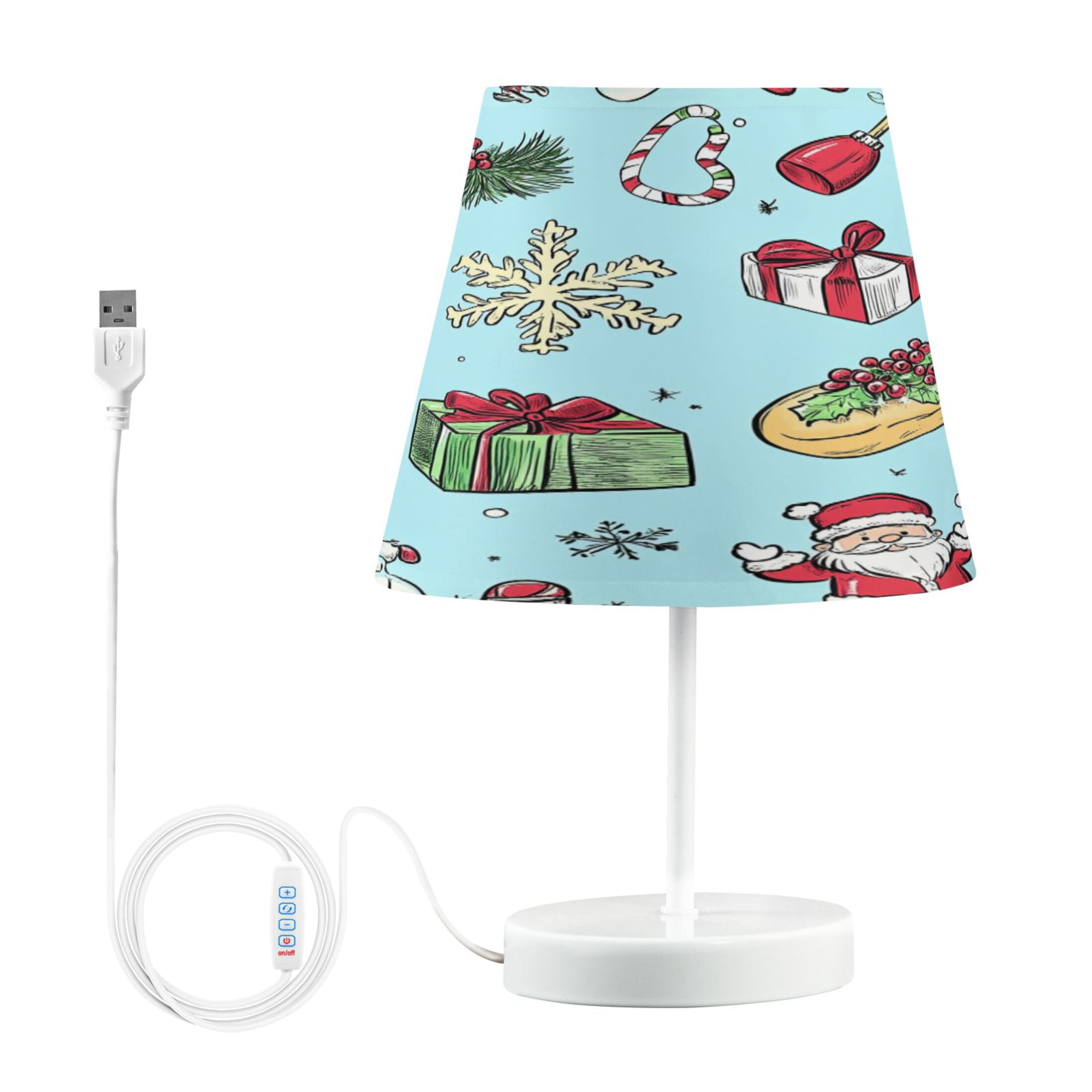 Bedside Table Lamp, Fully Dimmable Lamp with USB Interface Cable for ...