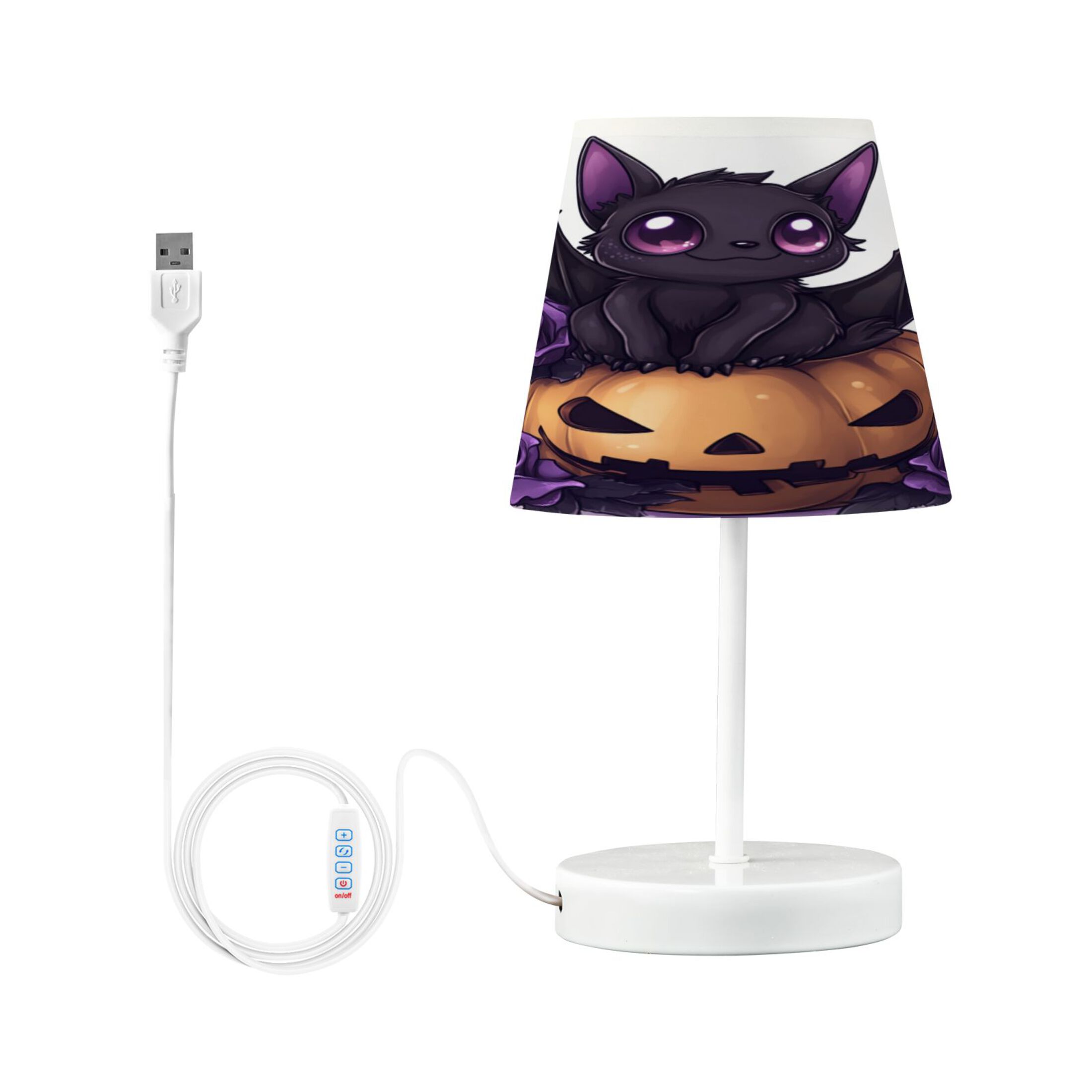 Bedside Table Lamp, Fully Dimmable Lamp with USB Interface Cable for ...