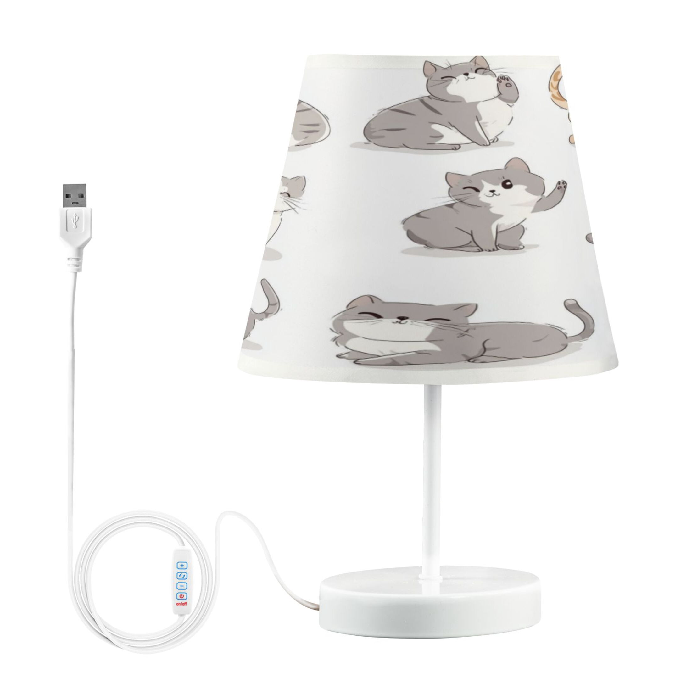 Bedside Table Lamp, Fully Dimmable Lamp with USB Interface Cable for ...