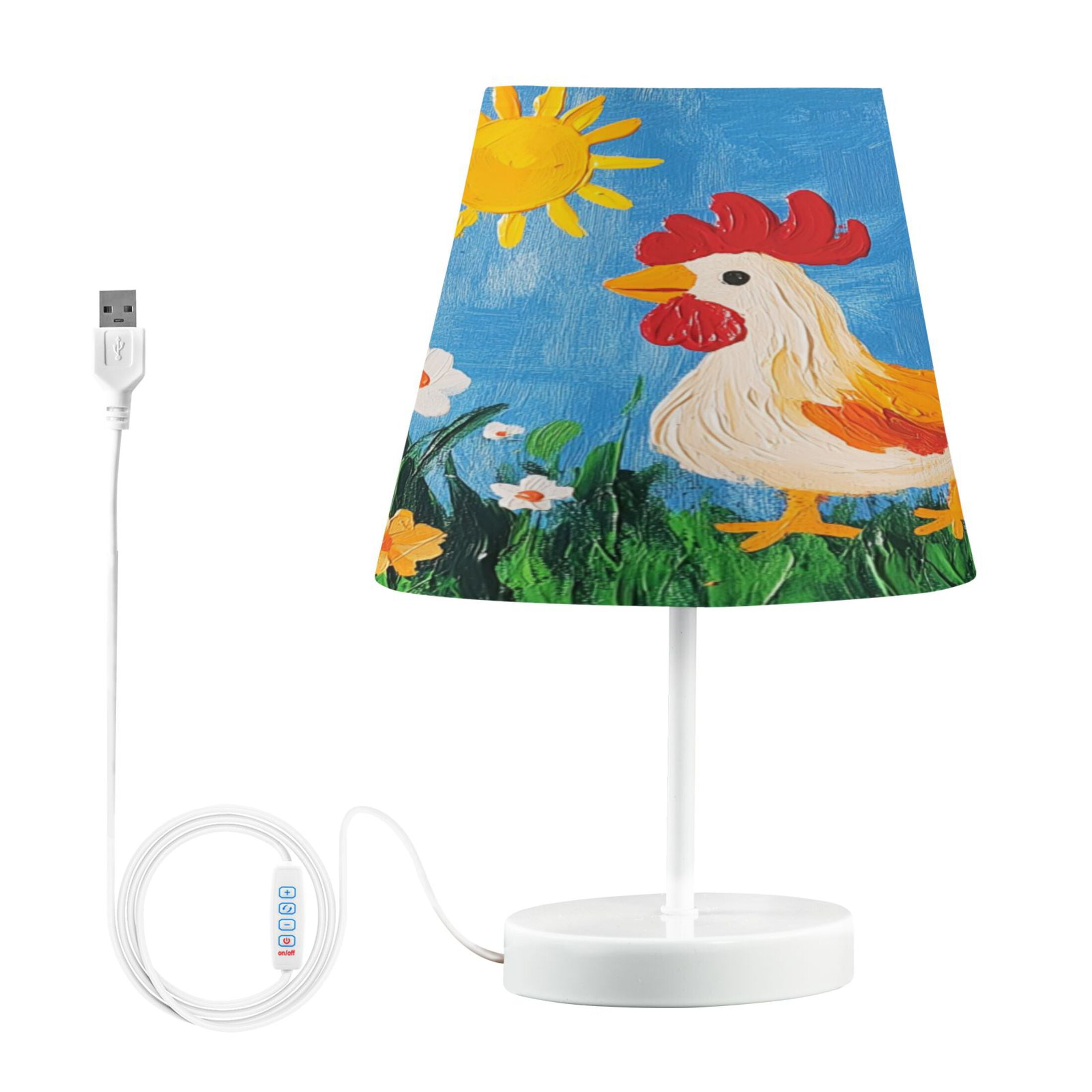Bedside Table Lamp, Fully Dimmable Lamp with USB Interface Cable for ...