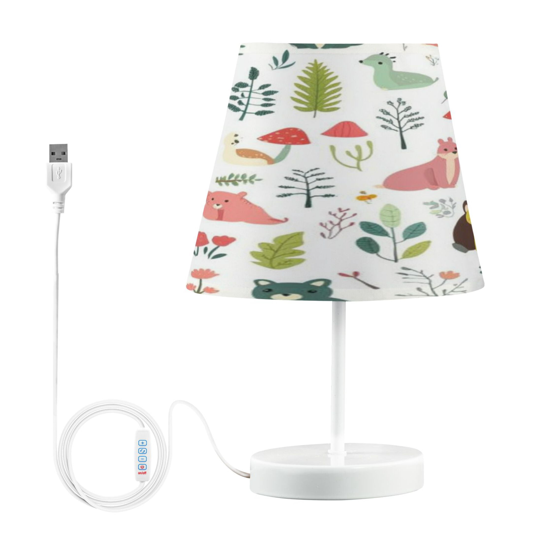 Bedside Table Lamp, Fully Dimmable Lamp with USB Interface Cable for ...