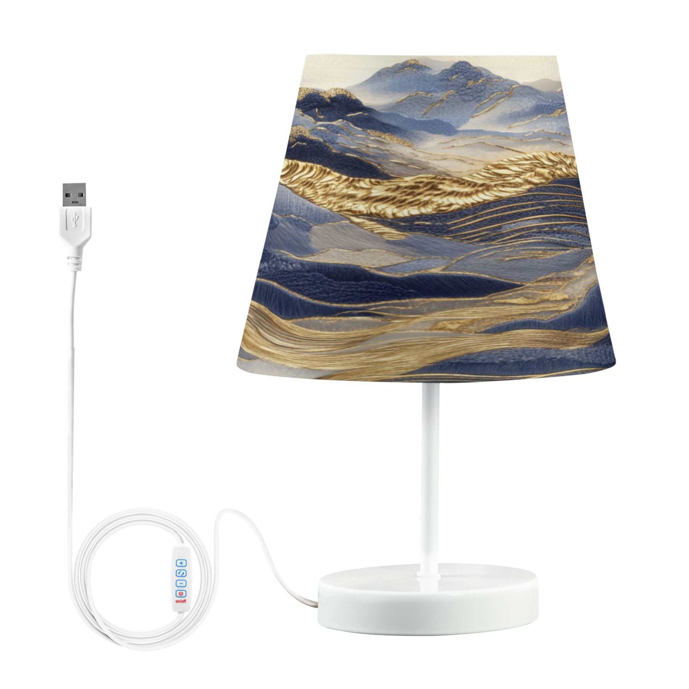 Bedside Table Lamp, Fully Dimmable Lamp with USB Interface Cable for ...