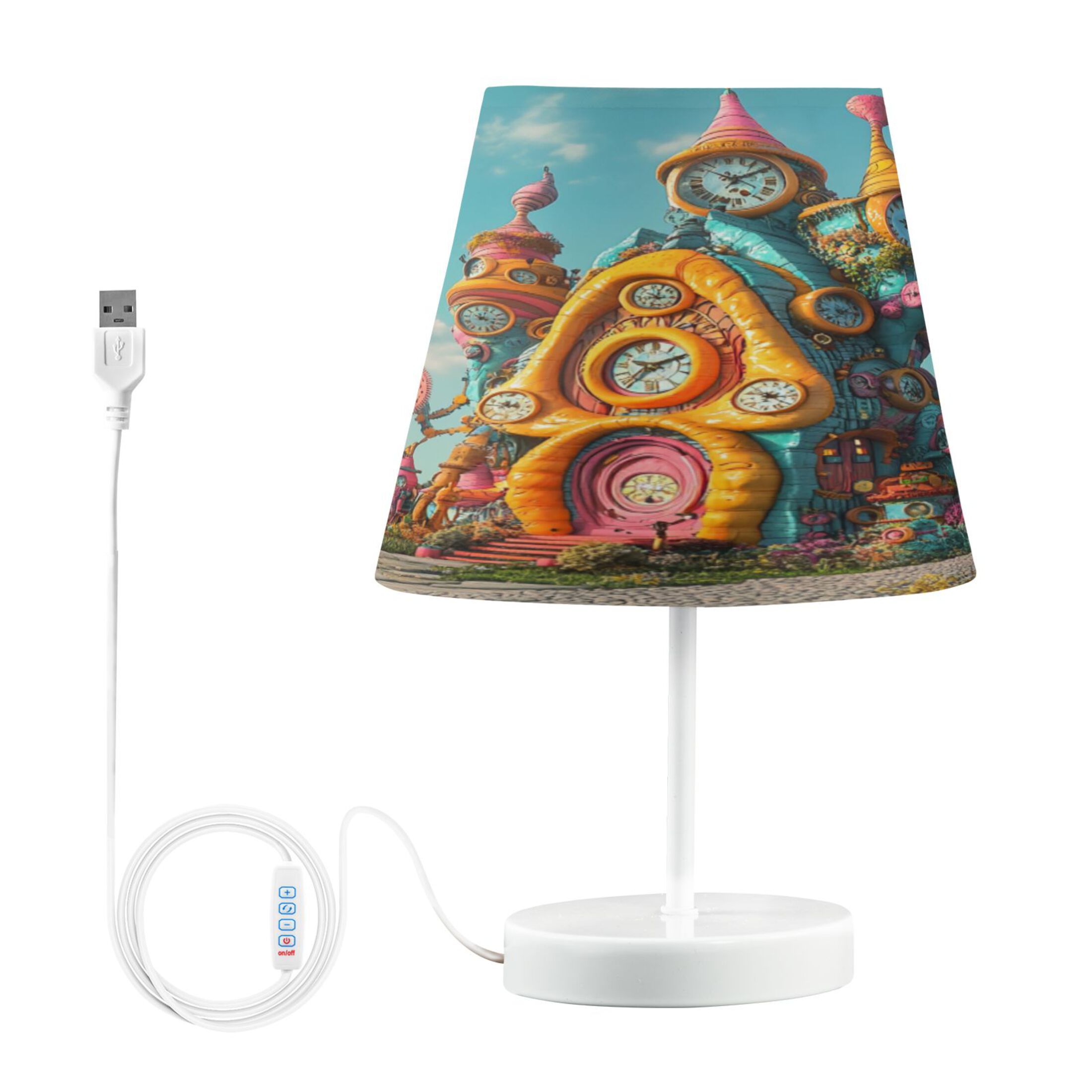 Bedside Table Lamp, Fully Dimmable Lamp with USB Interface Cable for ...