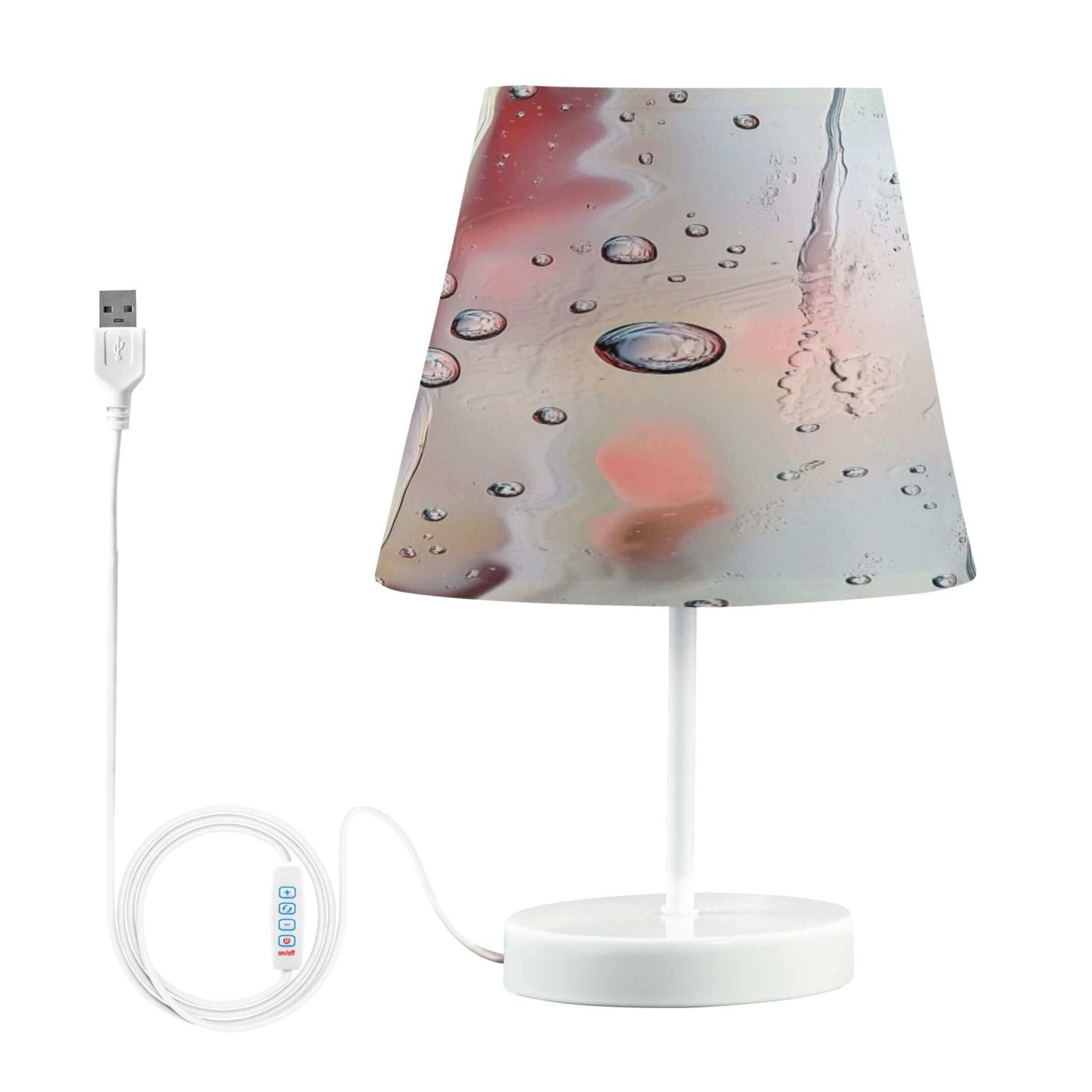Bedside Table Lamp, Fully Dimmable Lamp with USB Interface Cable for ...