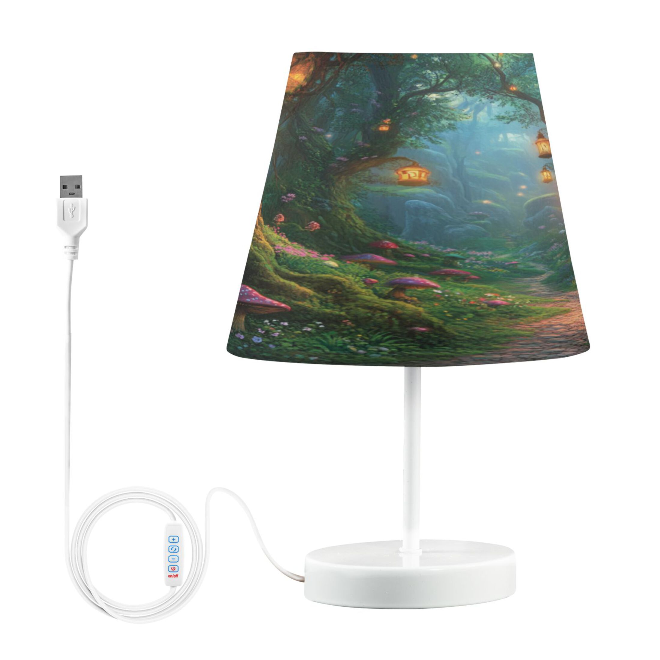 Bedside Table Lamp, Fully Dimmable Lamp with USB Interface Cable for ...