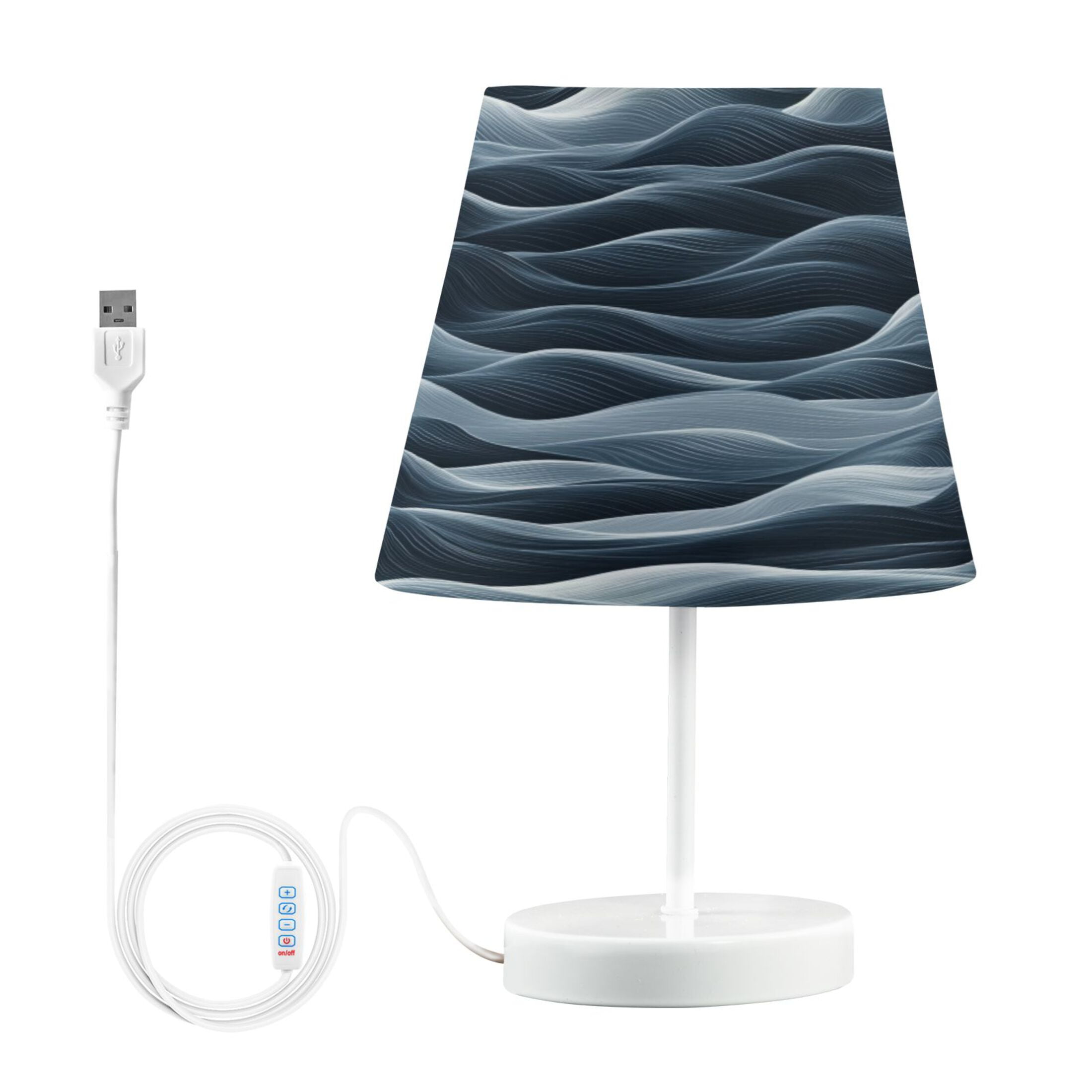 Bedside Table Lamp, Fully Dimmable Lamp with USB Interface Cable for ...