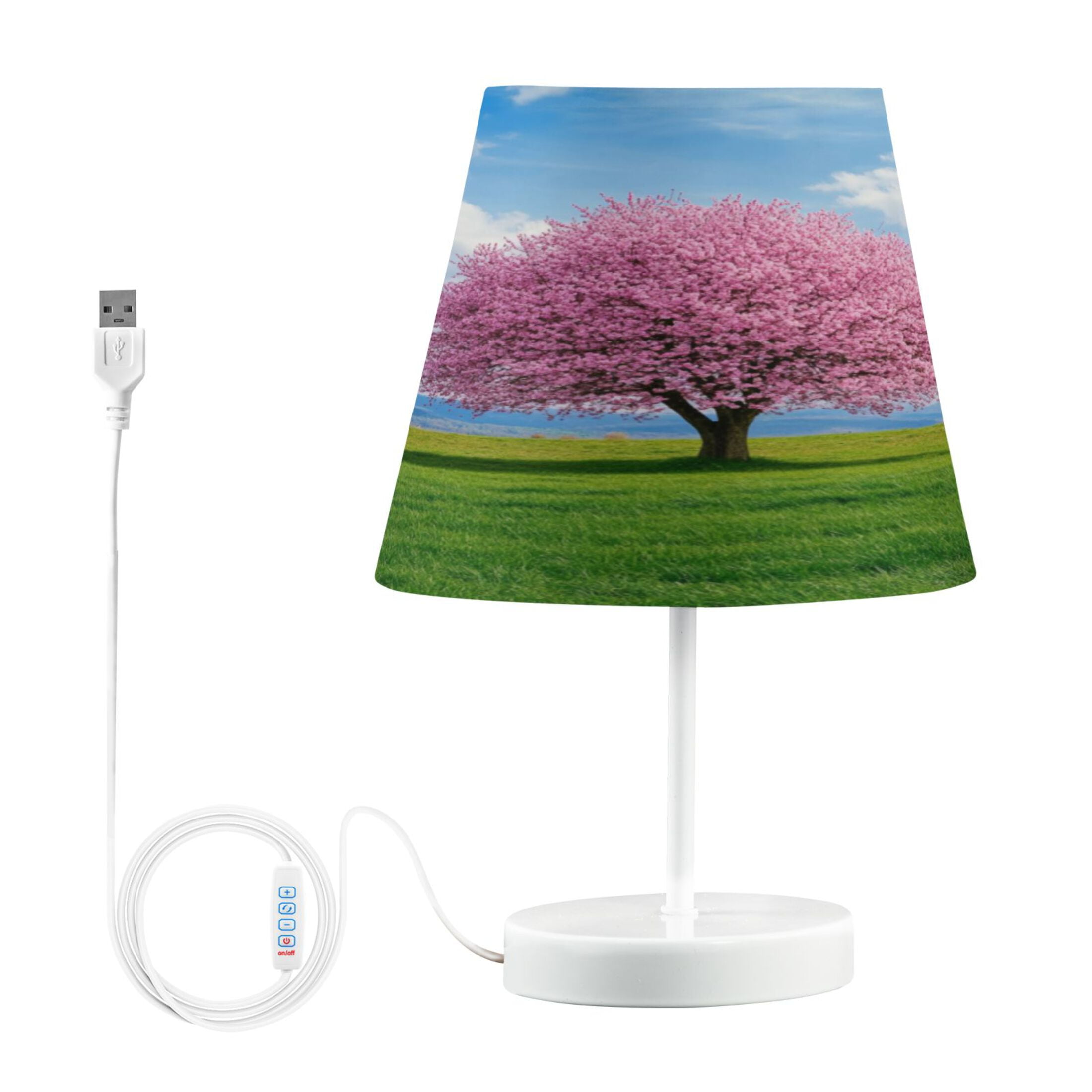 Bedside Table Lamp, Fully Dimmable Lamp with USB Interface Cable for ...