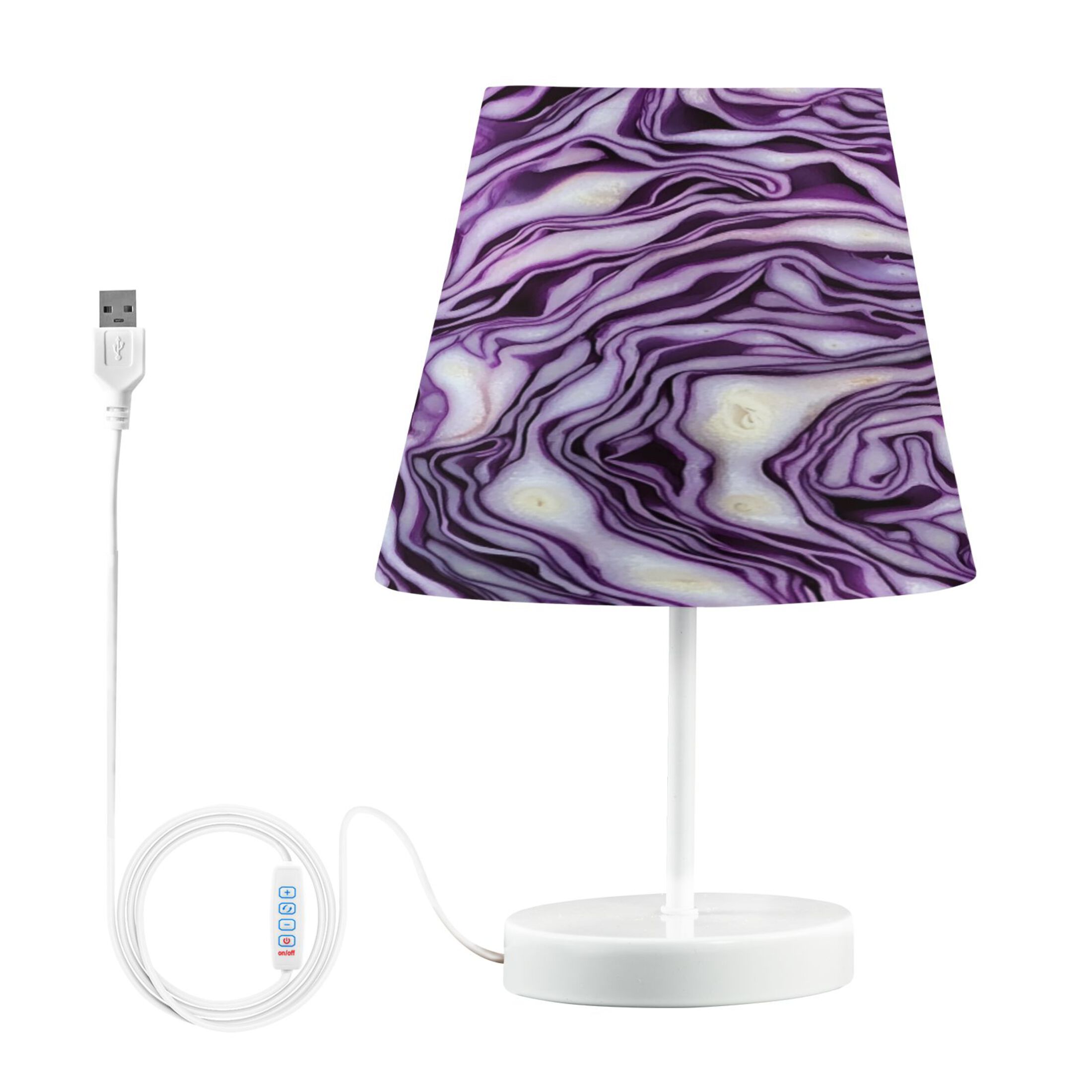 Bedside Table Lamp, Fully Dimmable Lamp with USB Interface Cable for ...
