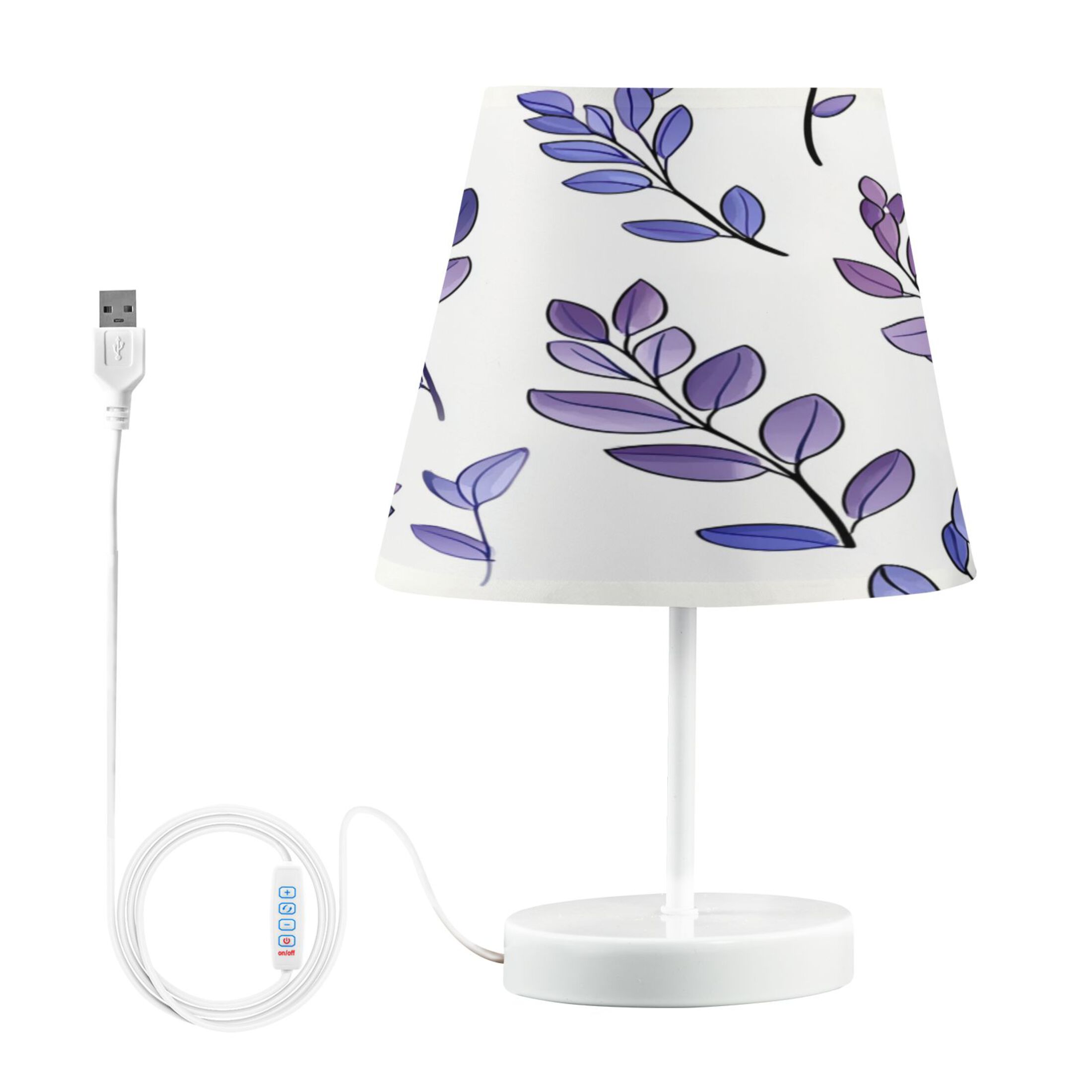 Bedside Table Lamp, Fully Dimmable Lamp with USB Interface Cable for ...