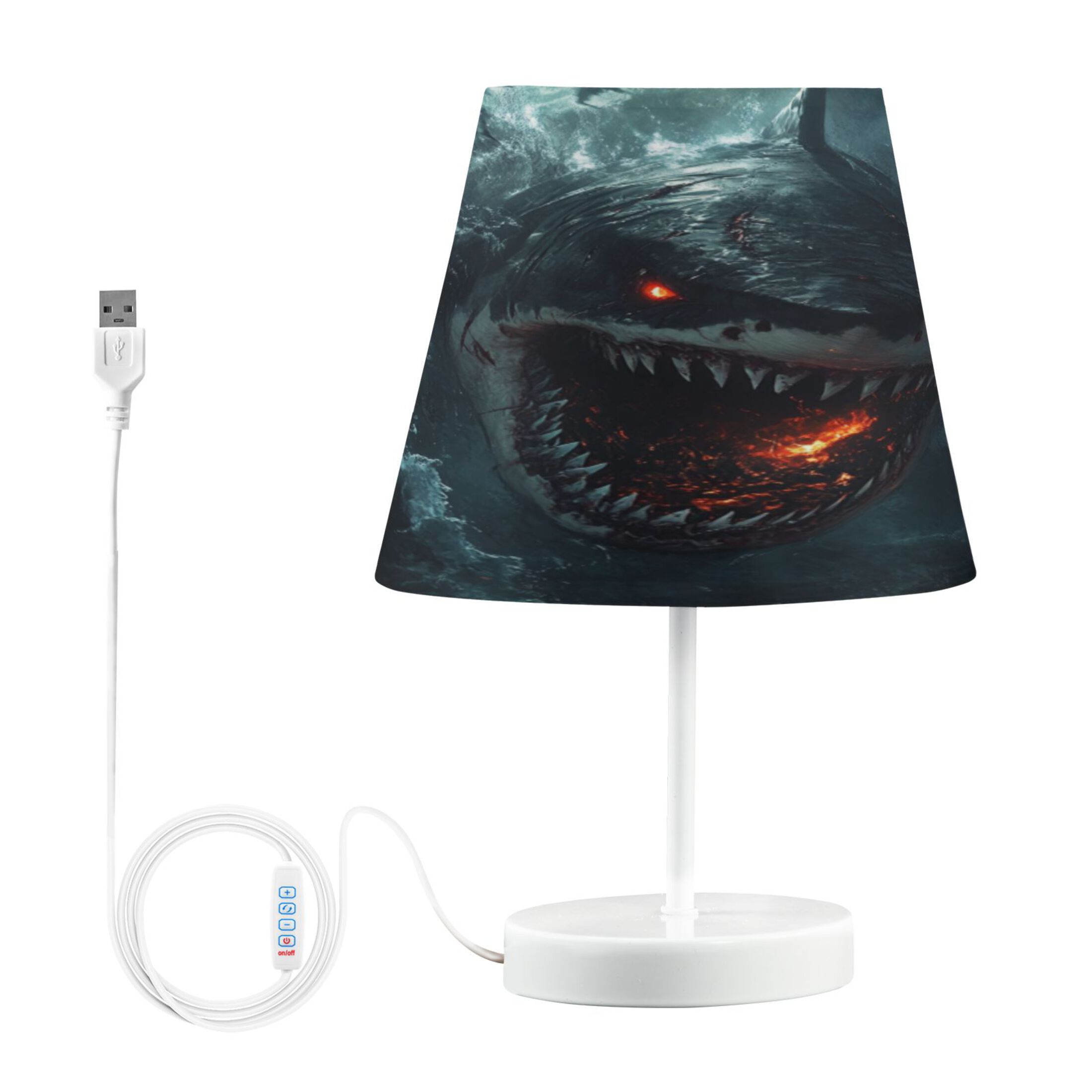Bedside Table Lamp, Fully Dimmable Lamp with USB Interface Cable for ...
