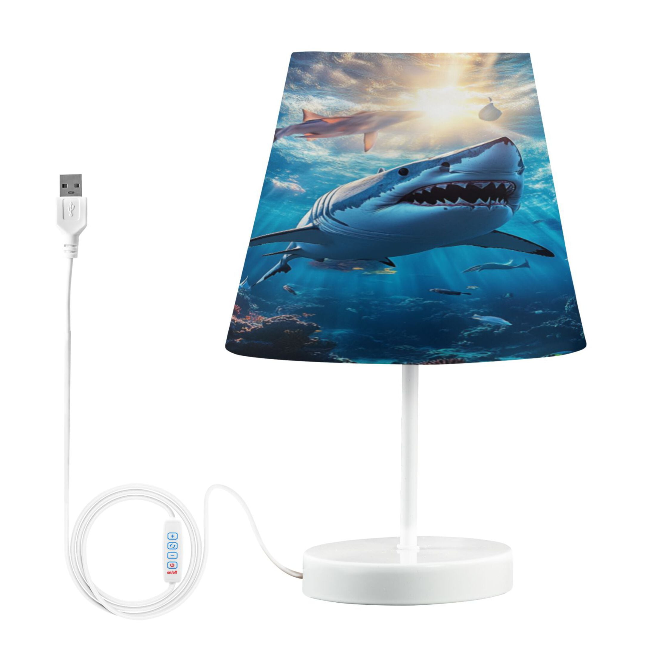 Bedside Table Lamp, Fully Dimmable Lamp with USB Interface Cable for ...