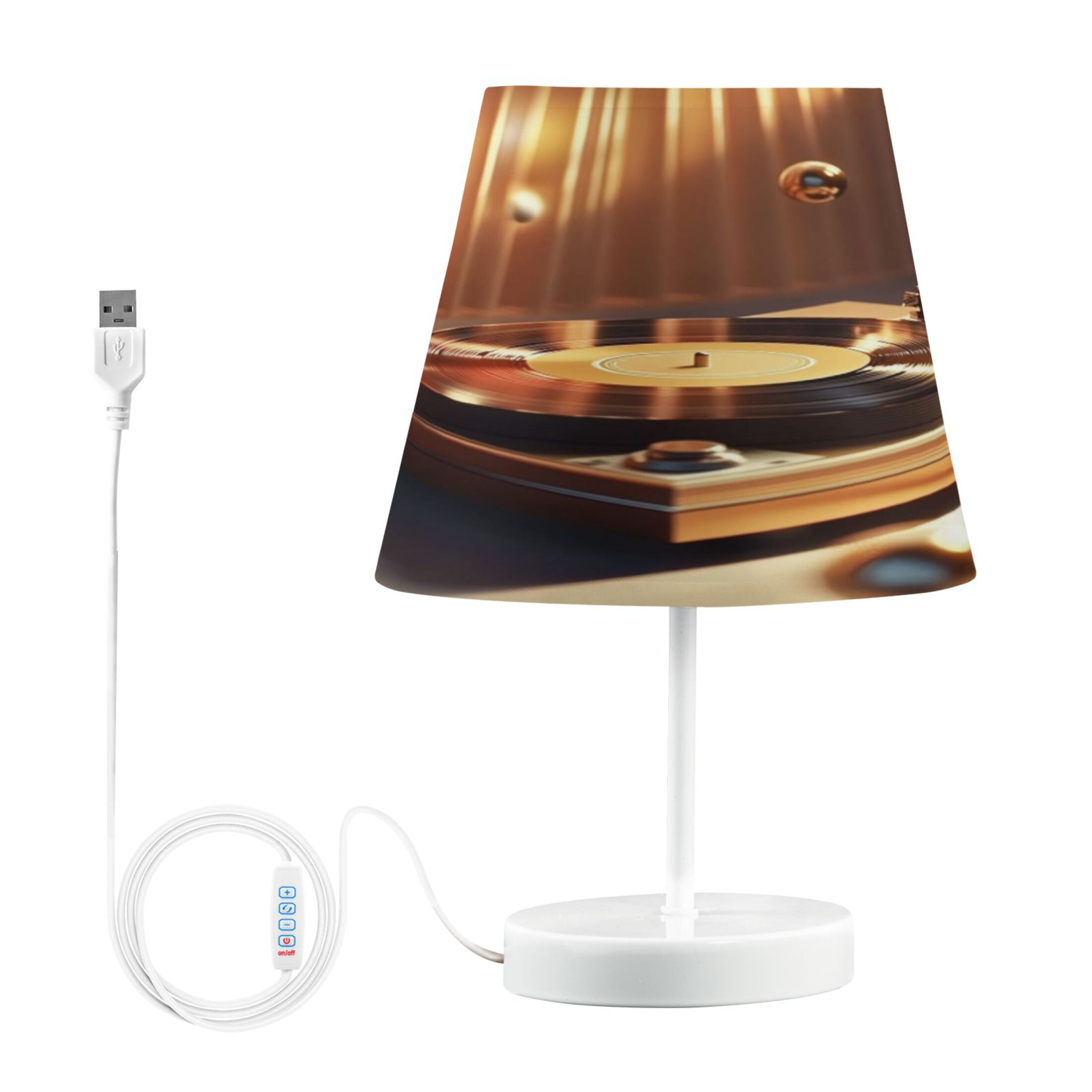 Bedside Table Lamp, Fully Dimmable Lamp with USB Interface Cable for ...