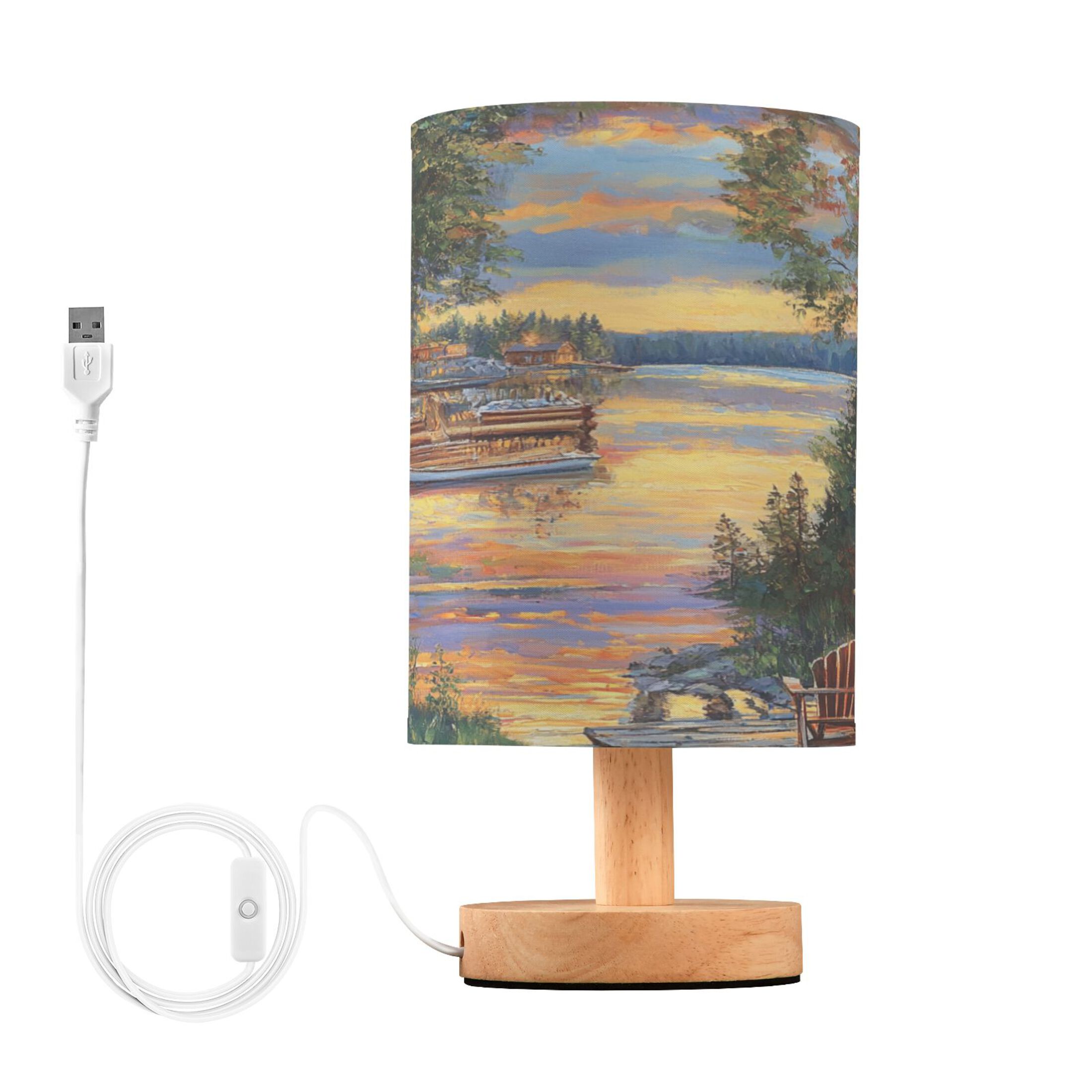 Bedside Table Lamp with USB Port , LED Nightstand Lamp with Linen ...