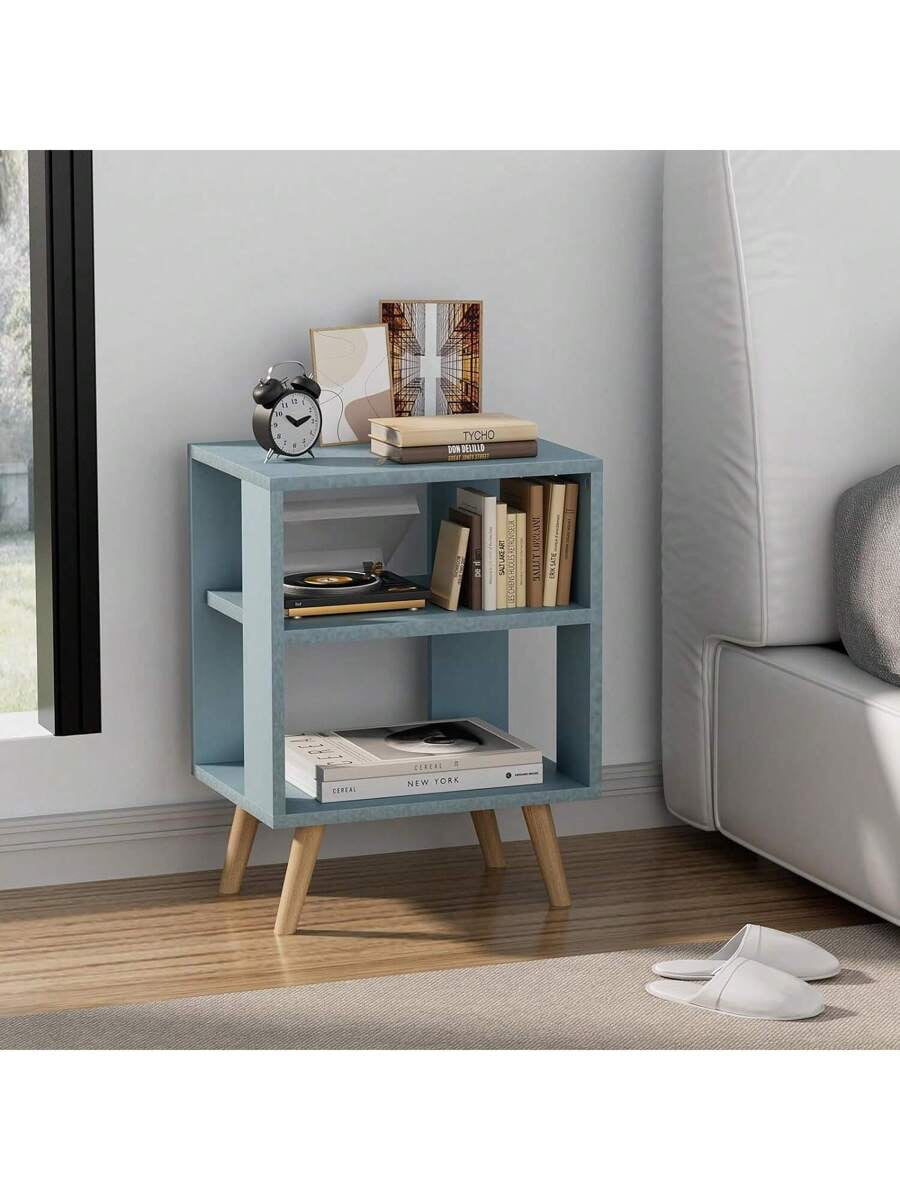 Bedside Table, Modern Open Storage Side Table, Double-Tier Nightstand ...