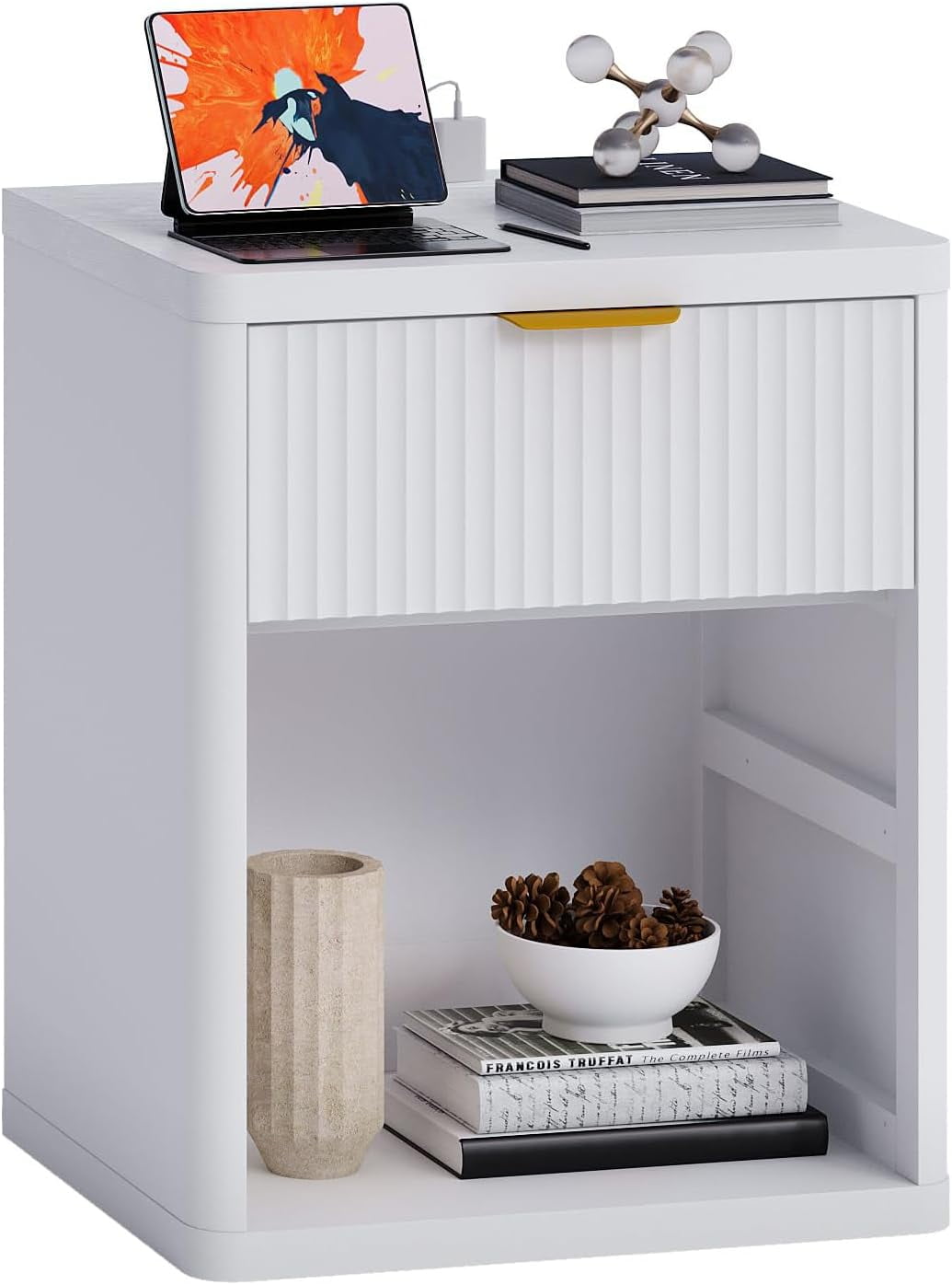 Bedside Table Nightstand with Bedside Storage, Bedroom Side Table and ...