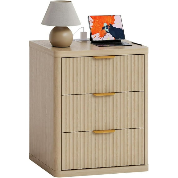 Bedside Table Nightstand with Bedside Storage, Bedroom Side Table and ...