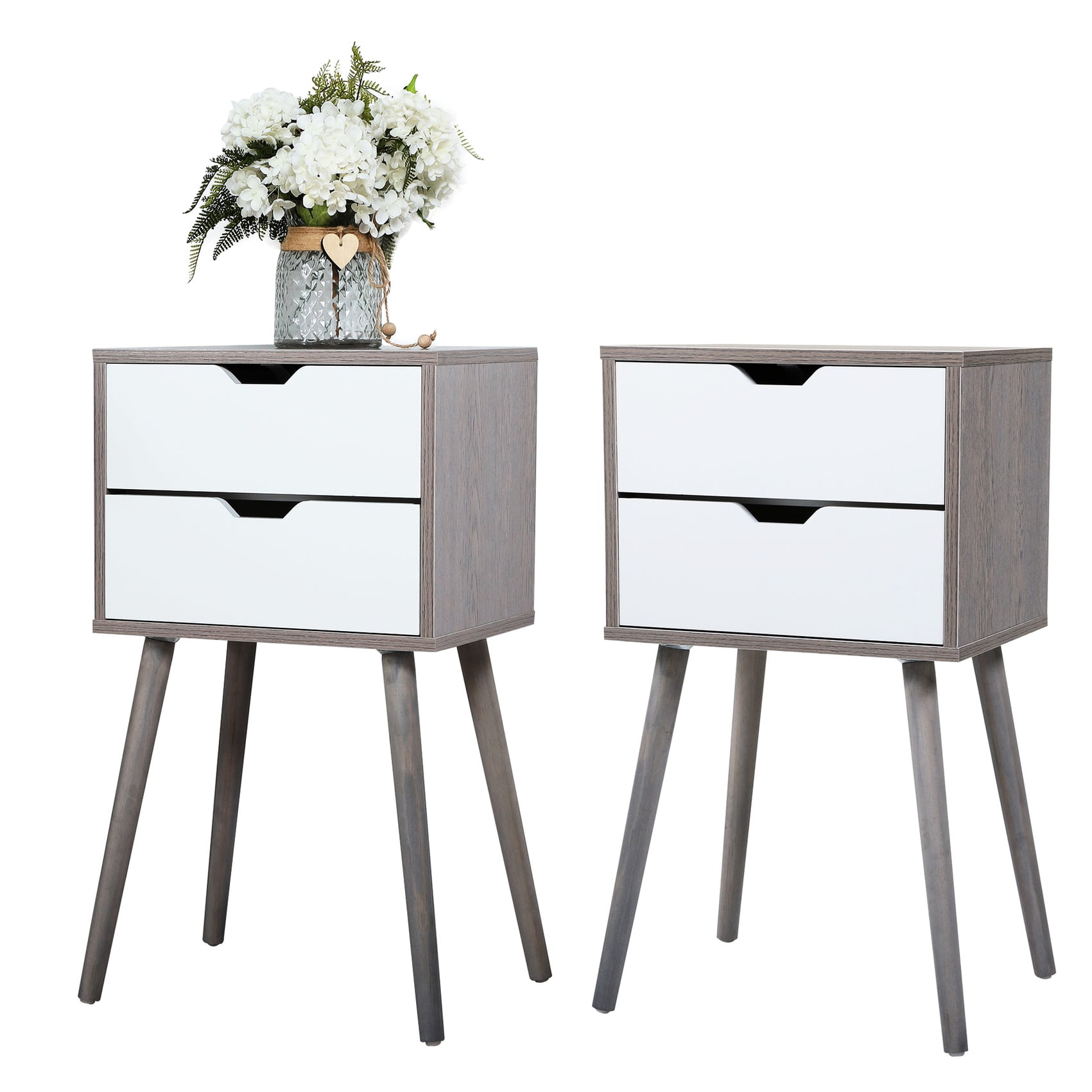 Bedside Table Set of 2 | Spacious Storage for Living Items in Bedroom ...