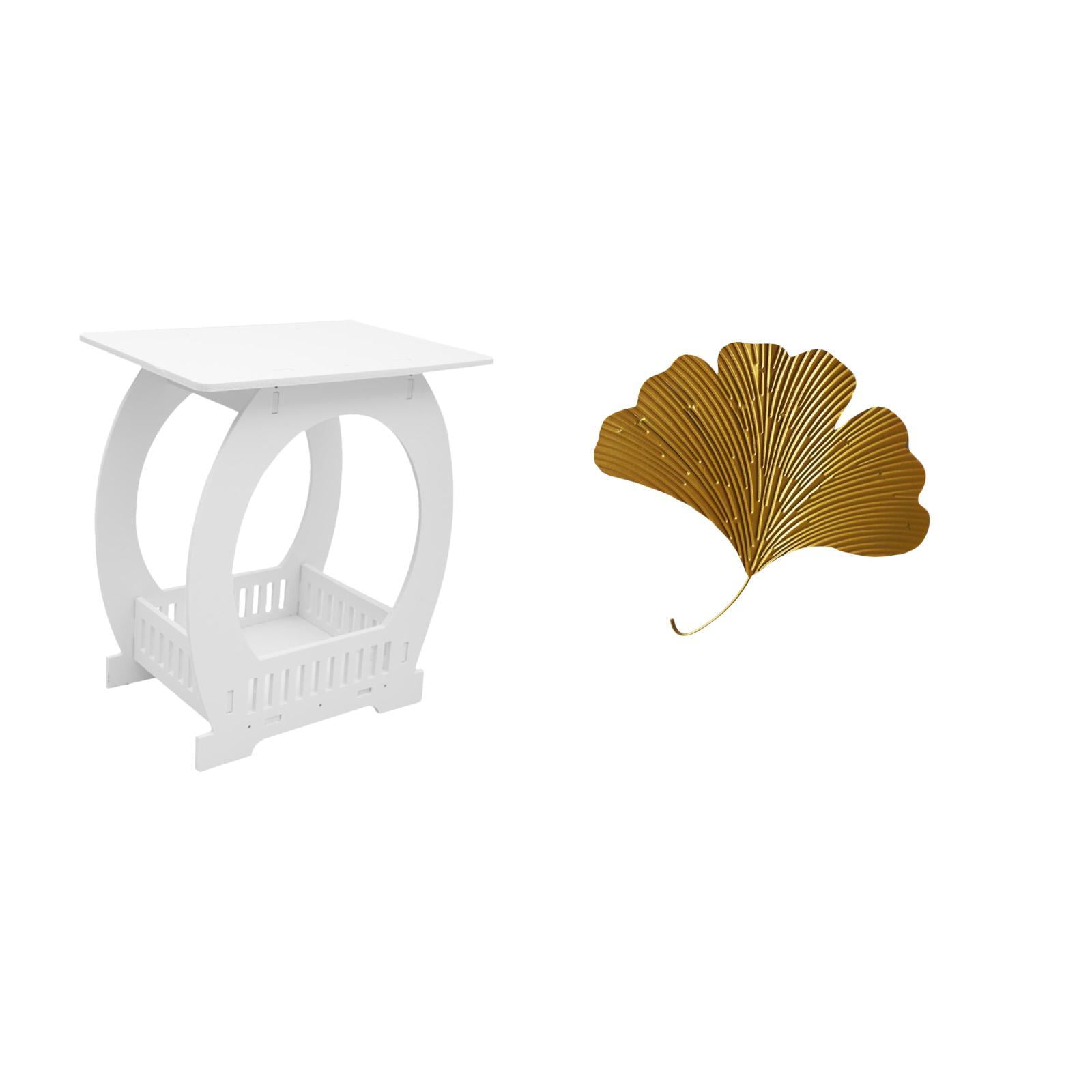 Bedside Table Side Table Leaf Wall Sculpture PVC Wrought Iron Material ...