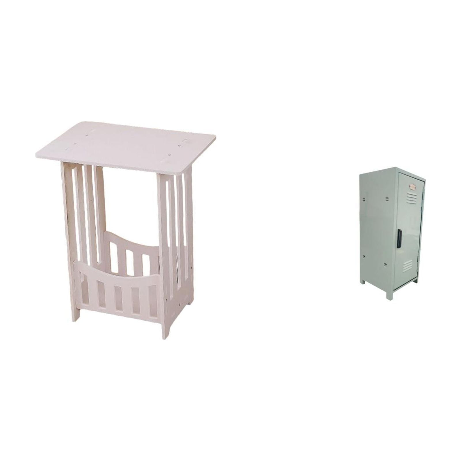 Bedside Table Storage Bin Mini Locker Cabinet with Metal Construction ...