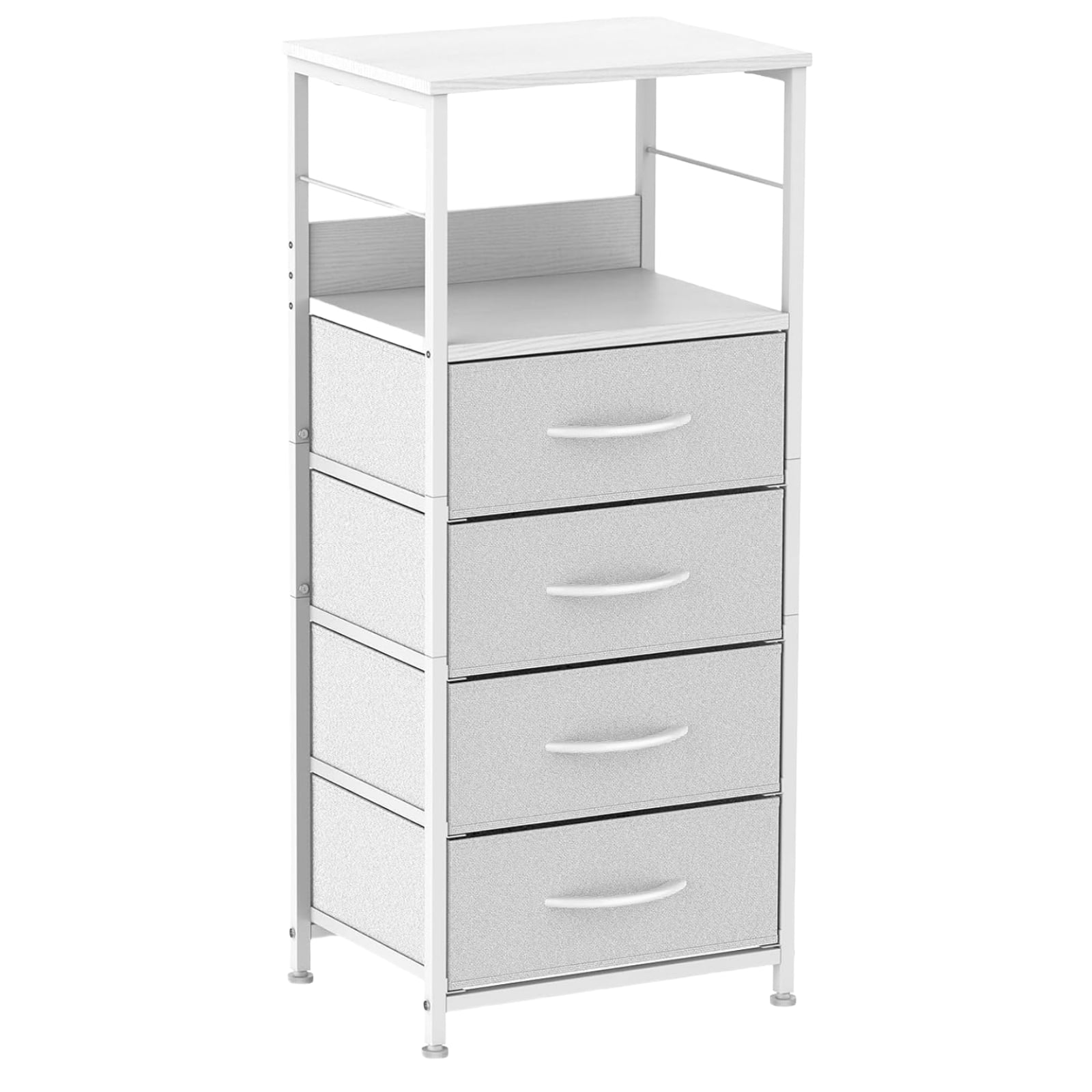 Bedside Table with 4 Drawers End Table White Bedside Table with Storage ...