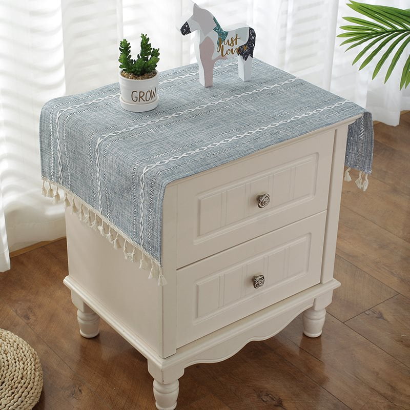 Bedside Tablecloth with Tassels Table Cover Cloth, Coffee Table Runner ...
