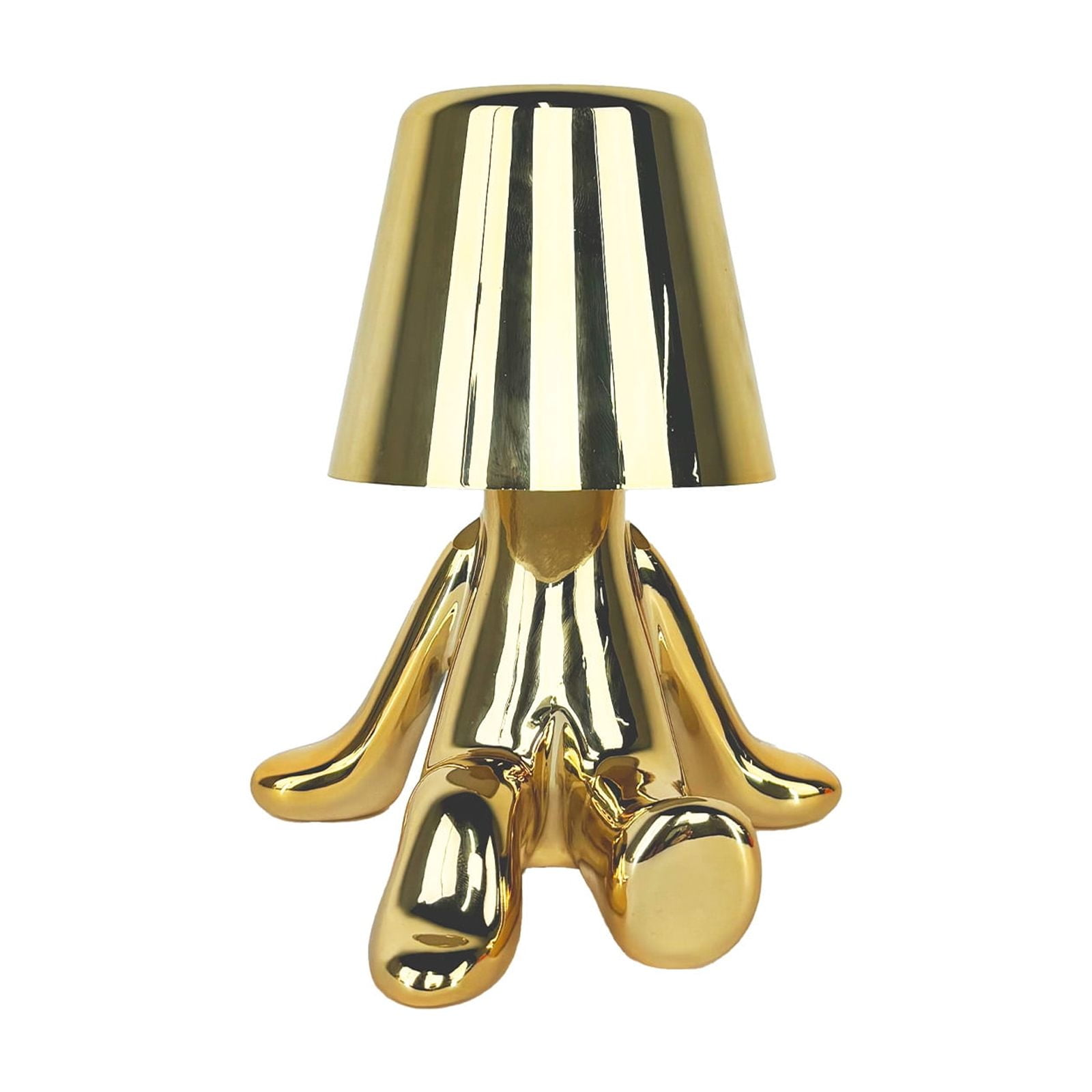 Bedside Touch Control Table Lamp, Thinker Golden Man Statue LED Table ...