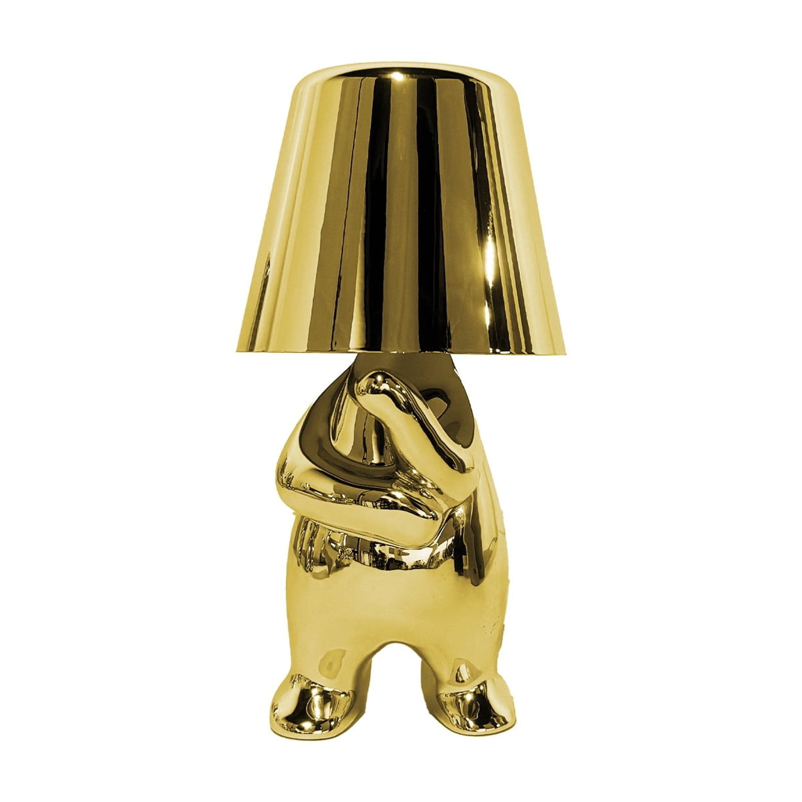 Bedside Touch Control Table Lamp, Thinker Golden Man Statue LED Table ...