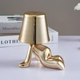 Bedside Touch Control Table Lamp, Thinker Man Statue LED USB ...