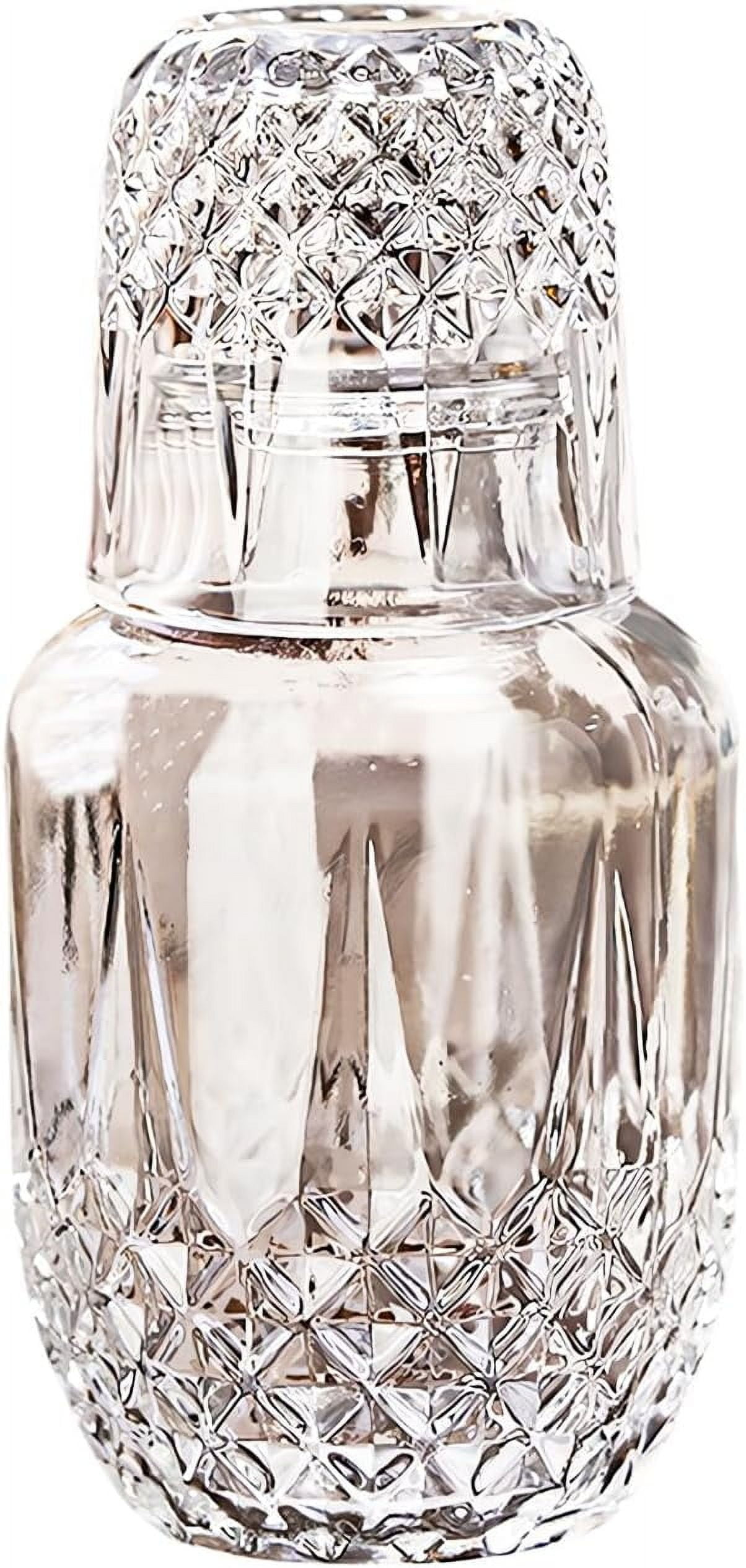 Bedside Water Carafe and Glass Set : Glass Water Bottles with Cup,Water ...