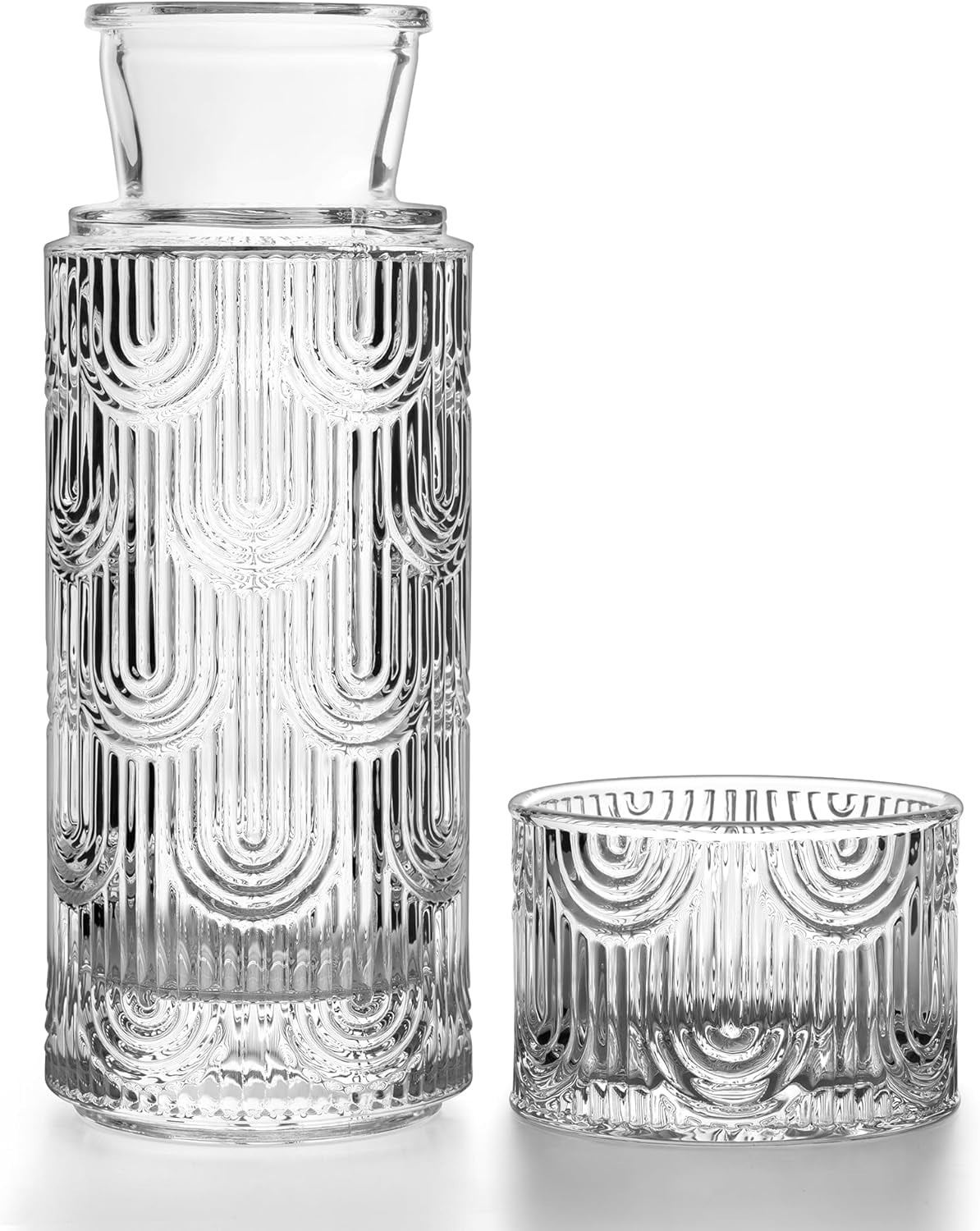 Bedside Water Carafe and Glass Set, Mouthwash Dispenser for Bathroom ...