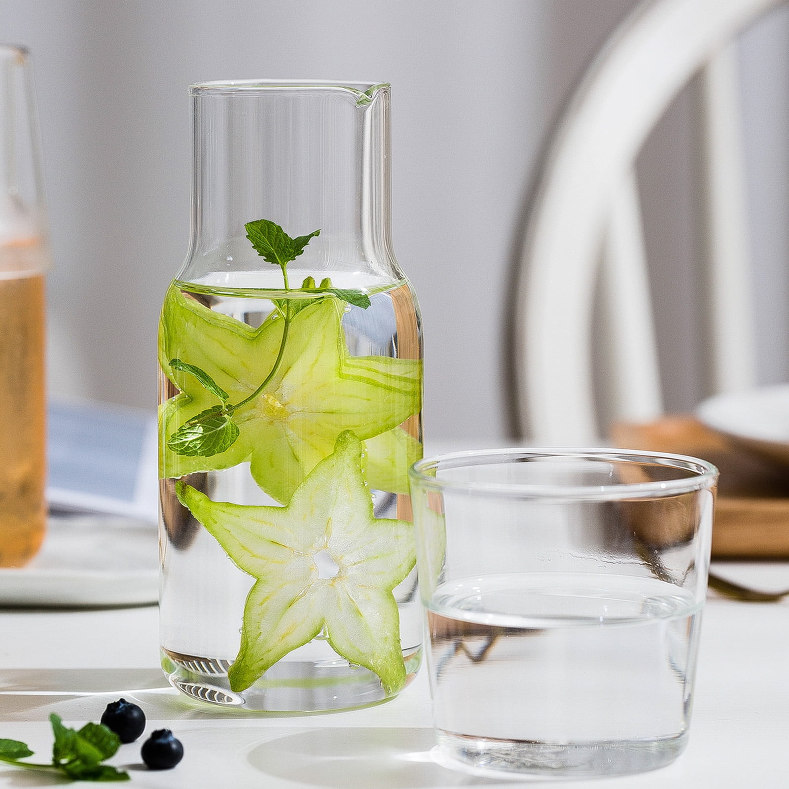 Bedside Water Carafe Set with Tumbler, Bedside Carafe and Glass Set for ...