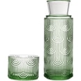 Bedside Water Carafe and Glass Set, 21.6 Oz Glass Mouthwash Dispenser ...