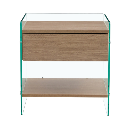 Bedside table with drawers. The board surface is MDF sticker, and both ...