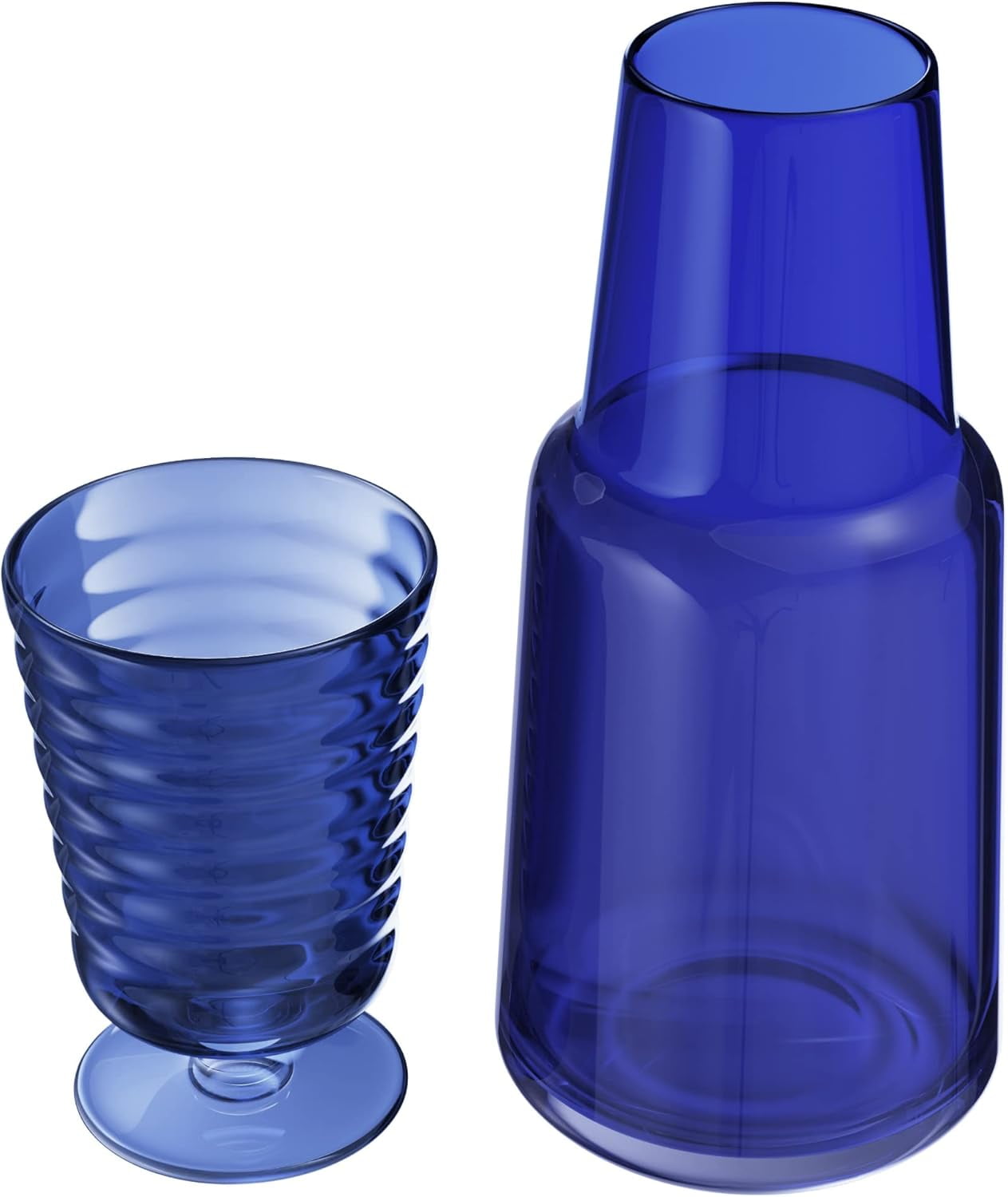 Bedside water bottle with glass | Pitcher and footed glass | Use the ...