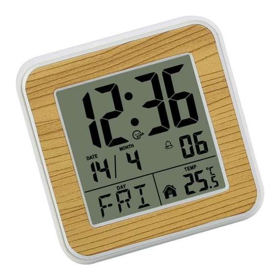 Bedsides Operated LCD Digital Alarm Clock with Date Day Temperature 12 ...