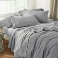Bedsure Full Size 4-Piece Light Grey Luxury Sheets, Easy Care Polyester ...