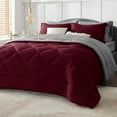 Cozy Comfort Burgundy Full Size Comforter Set - 7 Pieces Reversible ...